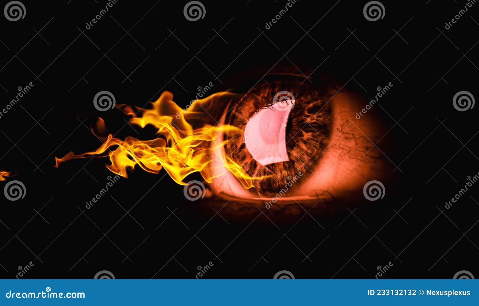 Macro Image of Human Eye with Fire Flames Stock Photo - Image of vision ...