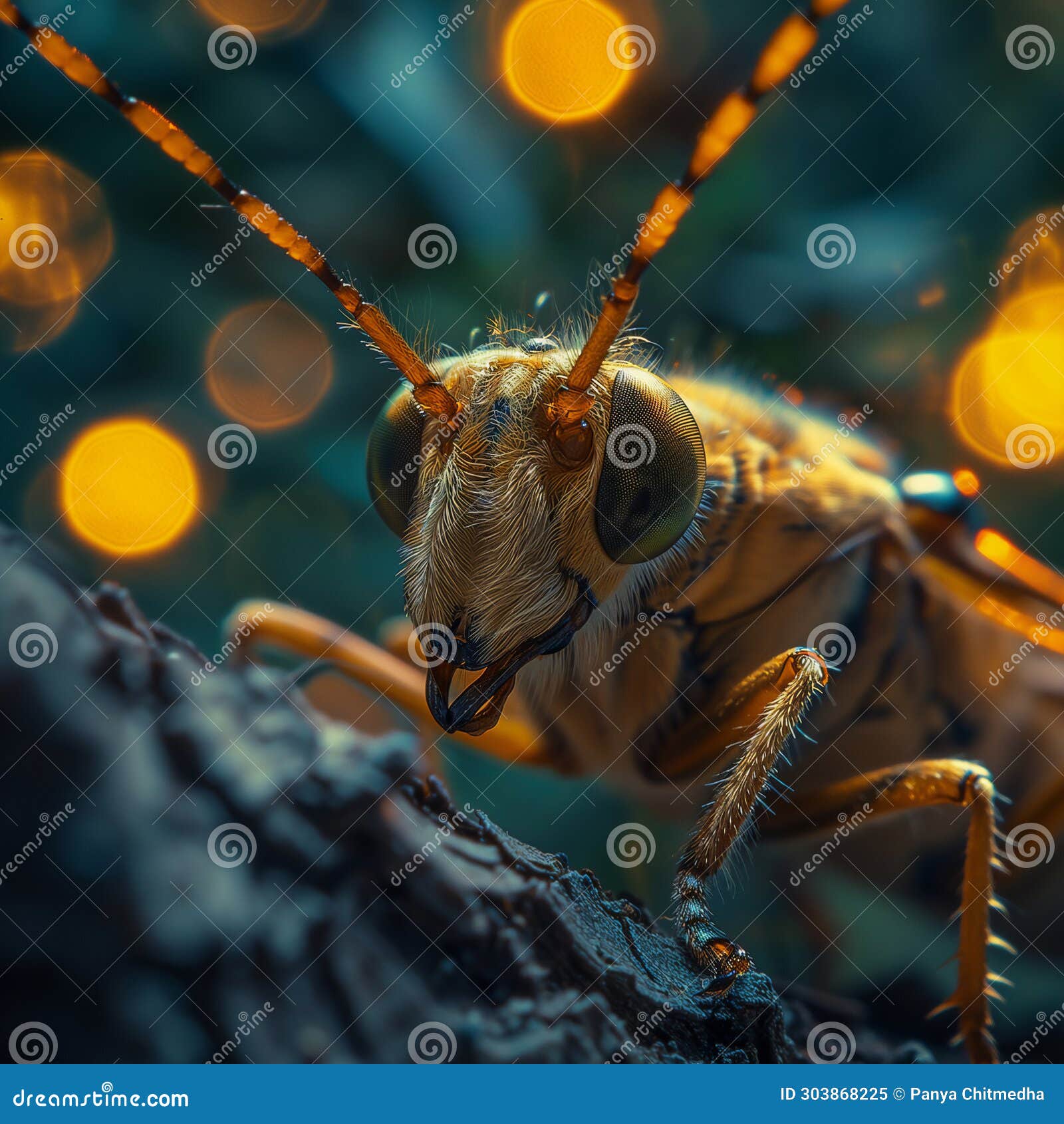 Macro Image of an Insect in Dramatic Sci-Fi Light, Dark Fantasy Insect ...