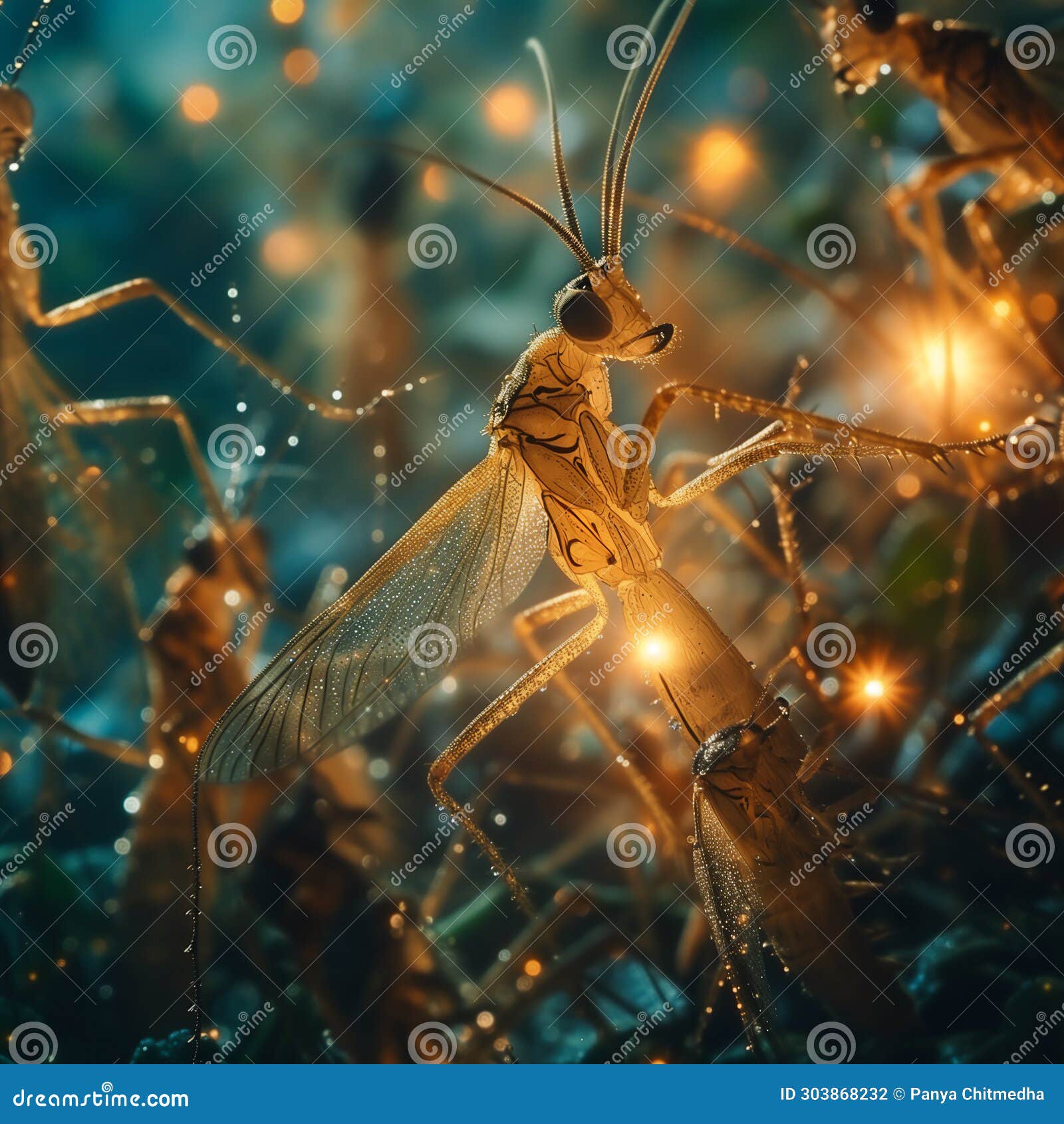 Macro Image of an Insect in Dramatic Sci-Fi Light, Dark Fantasy Insect ...