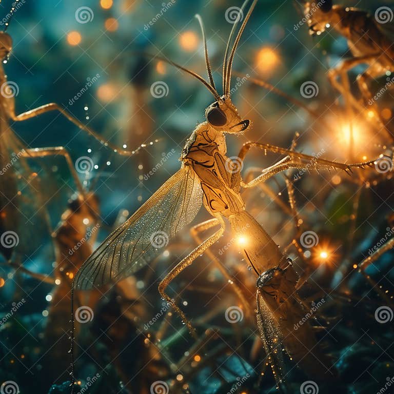 Macro Image of an Insect in Dramatic Sci-Fi Light, Dark Fantasy Insect ...