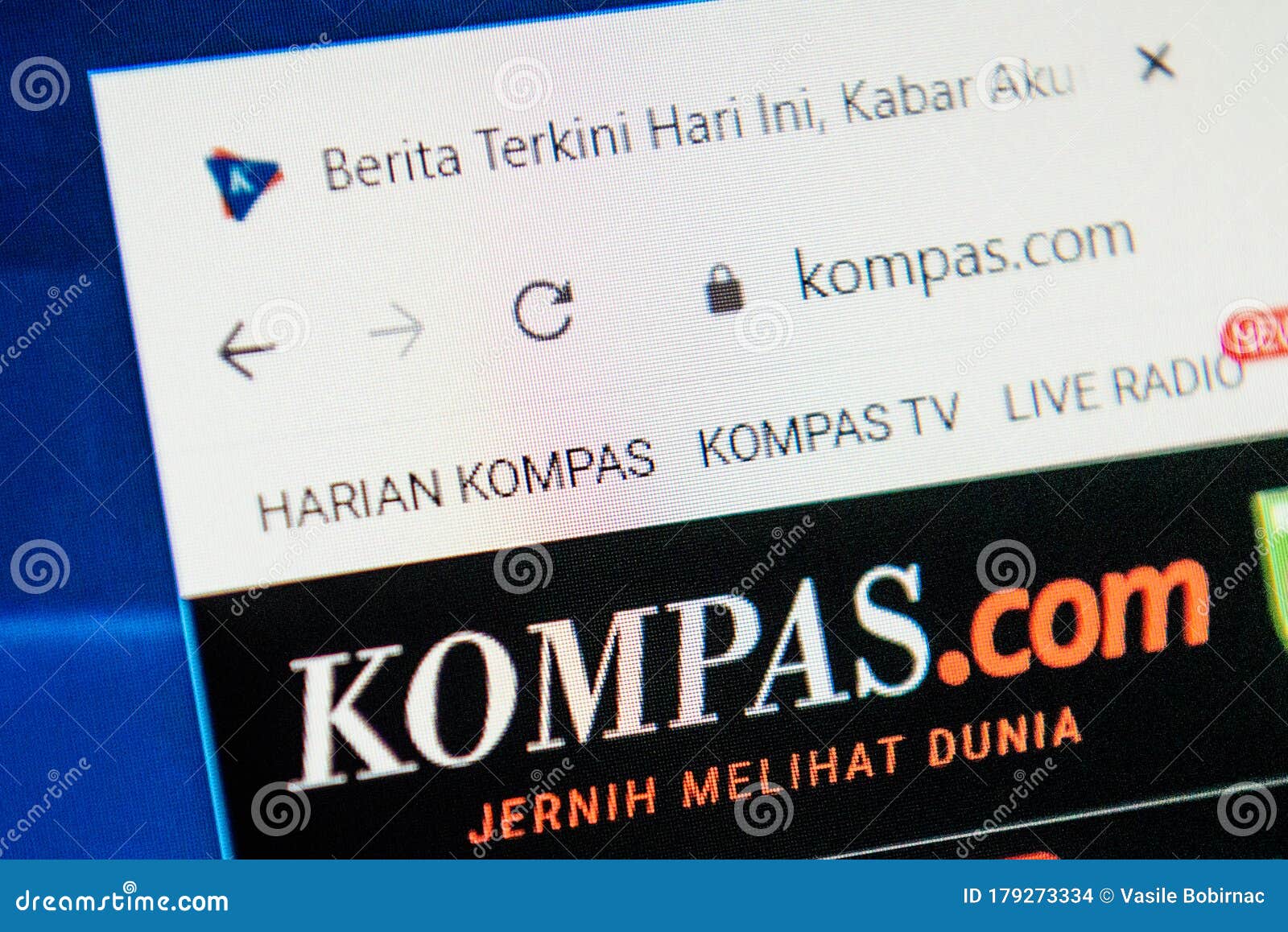 Kompas.com Web Site. Selective Focus. Editorial Stock Image - Image of ...