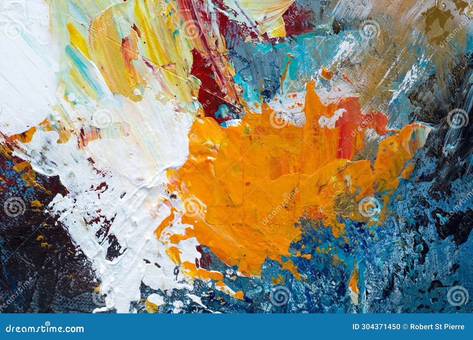 Macro Image of Multi Colors Paint Splashed on Wood Stock Photo - Image ...