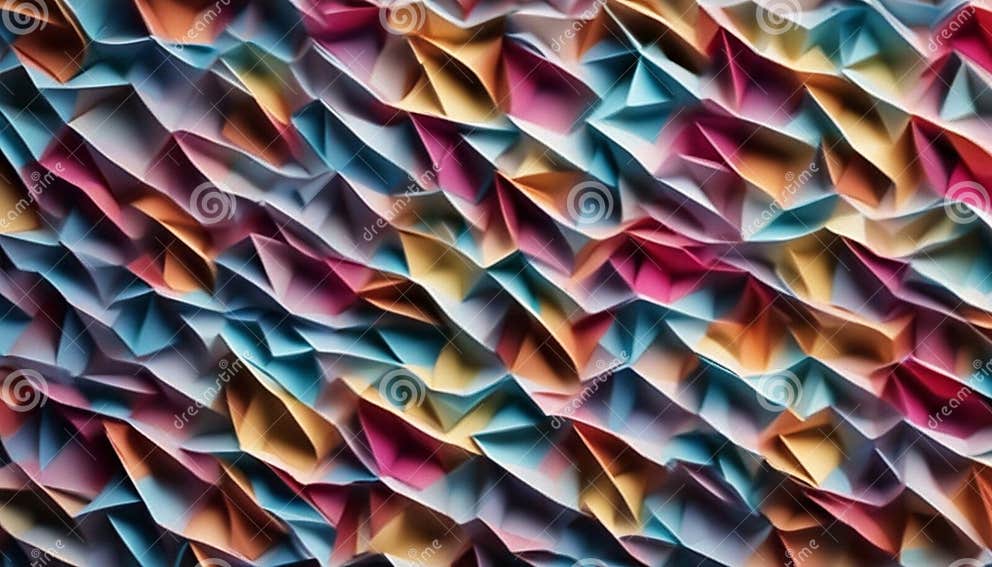 Macro Image of Paper Folded in Geometric Shapes, Three-dimensional ...