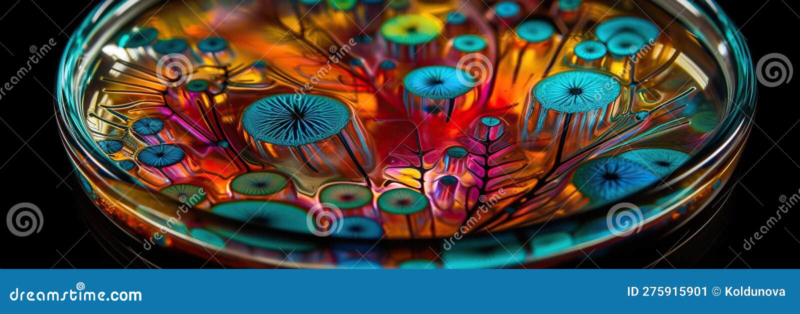 A Macro Image of a Petri Dish, Showcasing the Colorful, Intricate ...