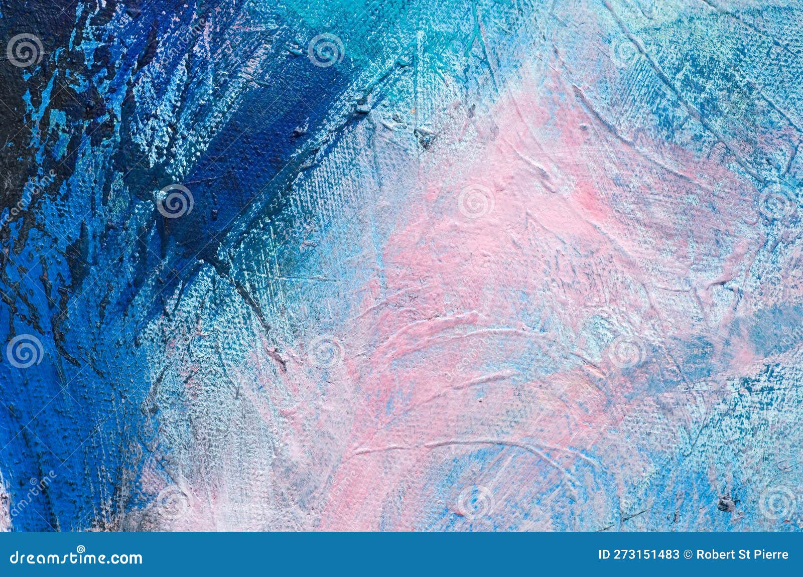 Macro Image of Pink and Blue Paint on Canvas Stock Image - Image of ...