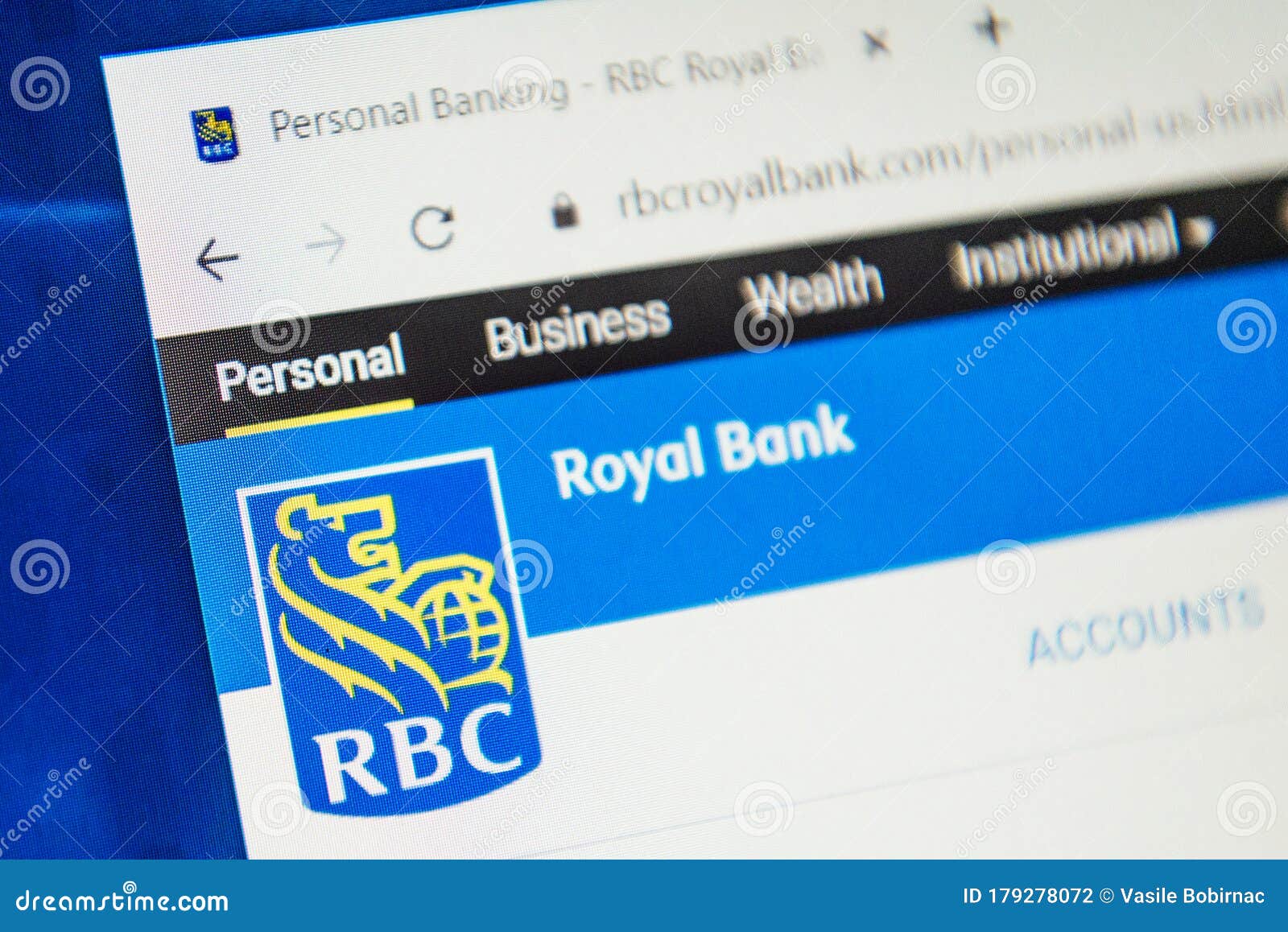 Rbcroyalbank.com Web Site. Selective Focus. Editorial Photography ...