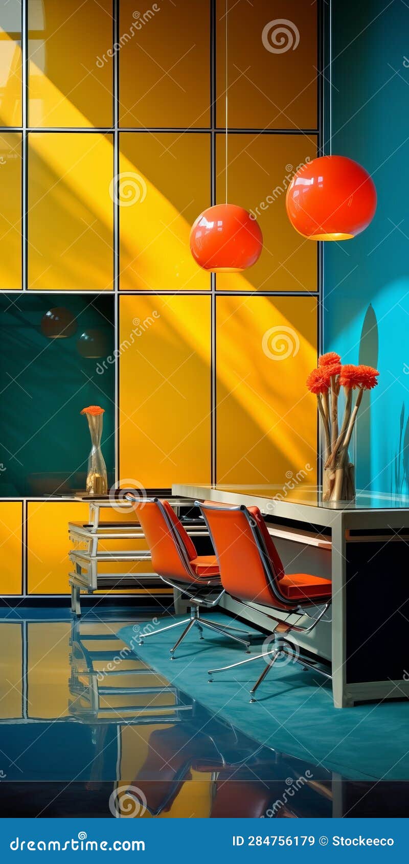 Vibrant and Eye-catching Macro Image of Contrasting Office Colors Stock ...