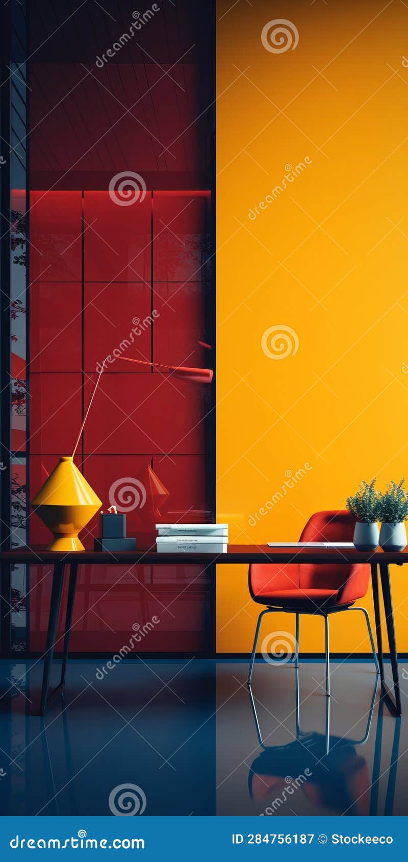 Vibrant and Eye-catching Macro Image of Contrasting Office Colors Stock ...