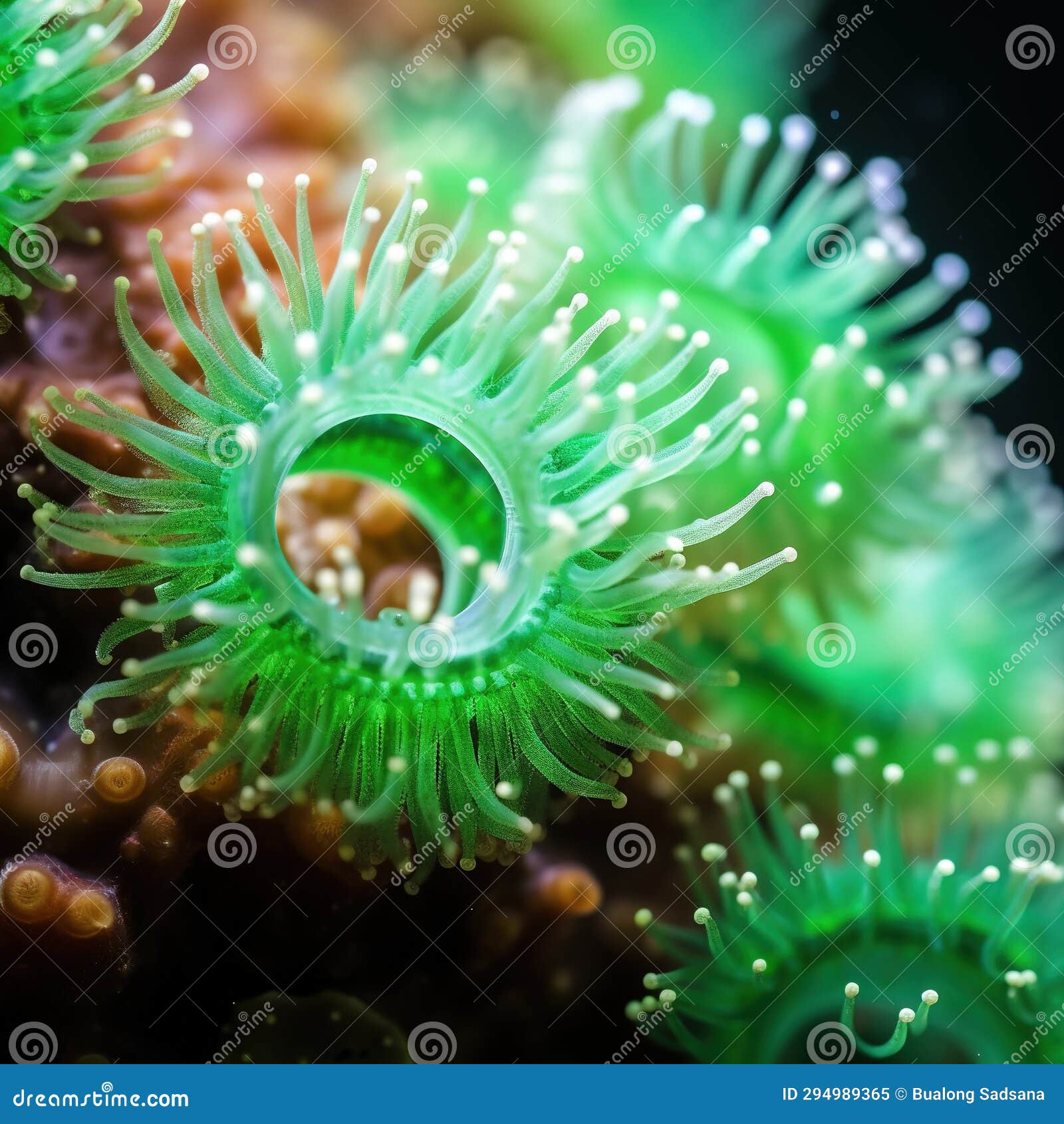 Macro Image of Soft Coral Polyps Stock Illustration - Illustration of ...