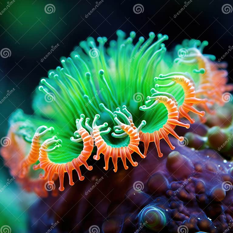 Macro Image of Soft Coral Polyps Stock Illustration - Illustration of ...