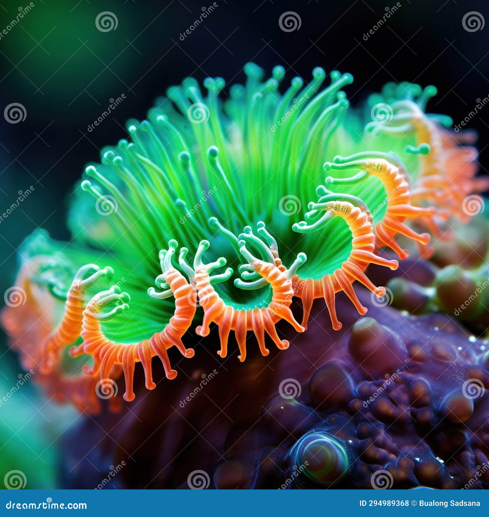 Macro Image of Soft Coral Polyps Stock Illustration - Illustration of ...