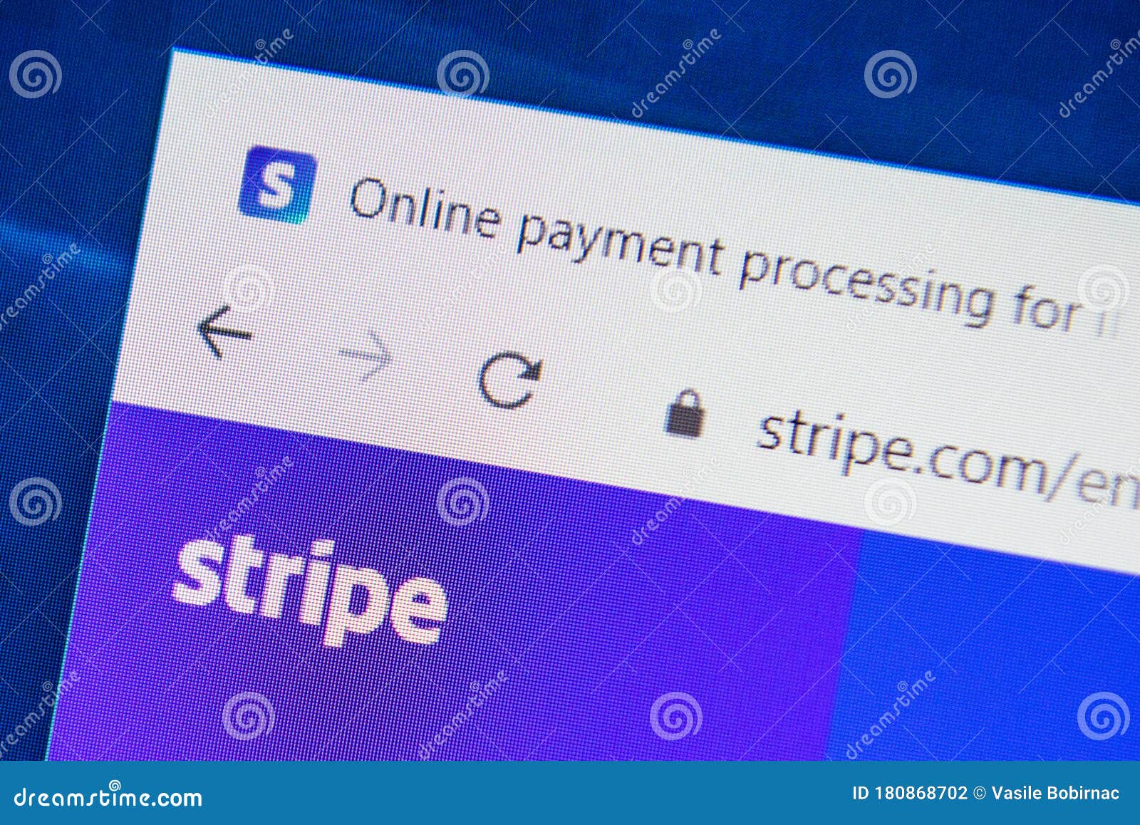 Stripe.com Web Site. Selective Focus. Editorial Photography - Image of ...