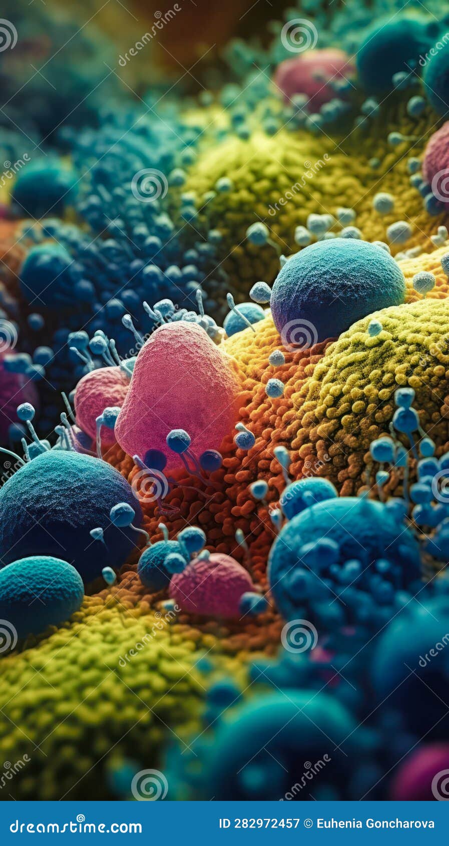 Macro Image of Viruses and Bacteria in Tissues, Colorful Vivid ...
