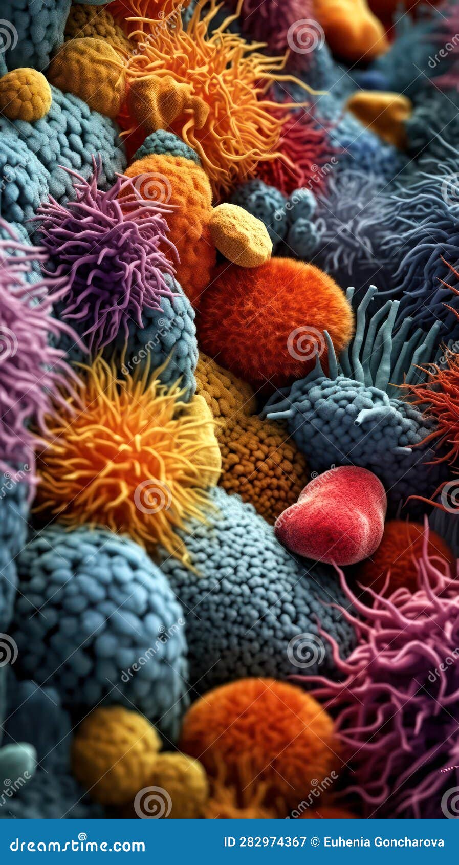 Macro Image of Viruses and Bacteria in Tissues, Colorful Vivid ...