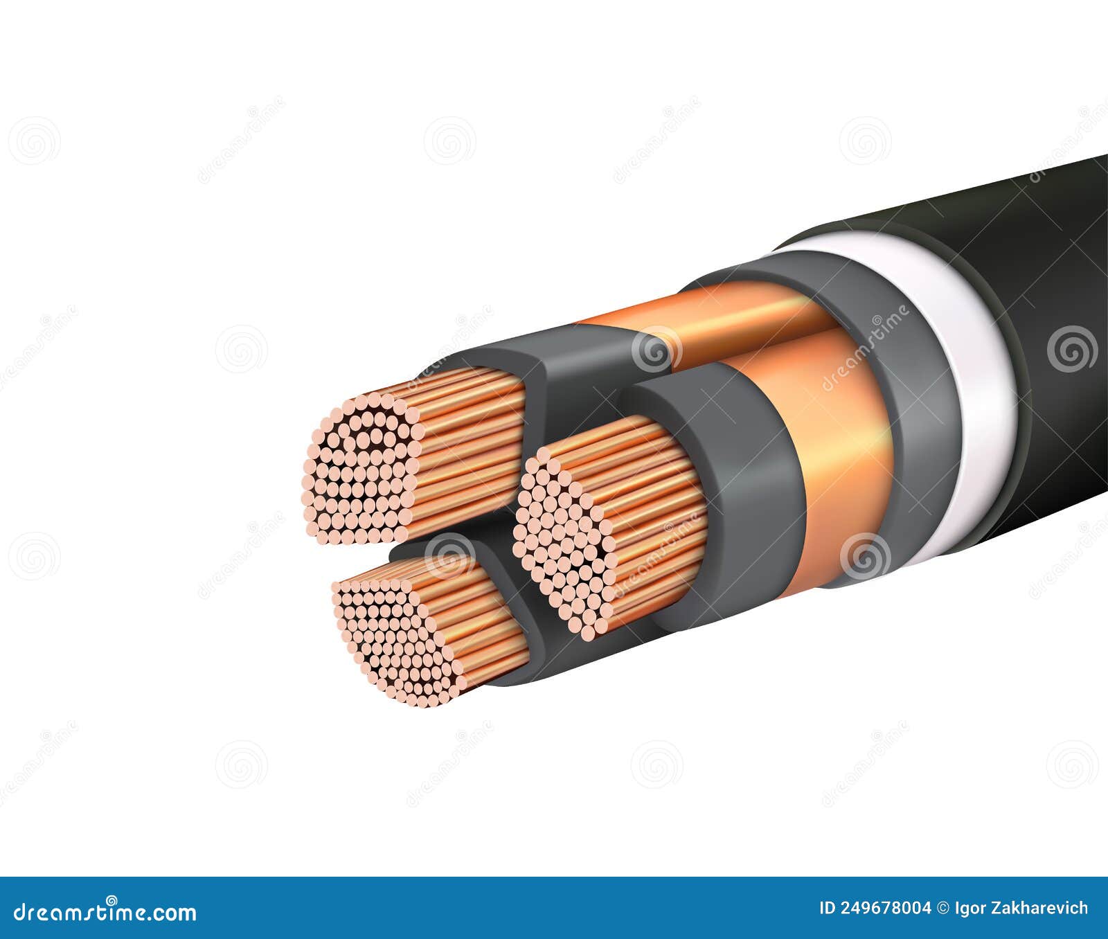 Macro Image of a Wire or Cable Structure. Vector Illustration on a ...