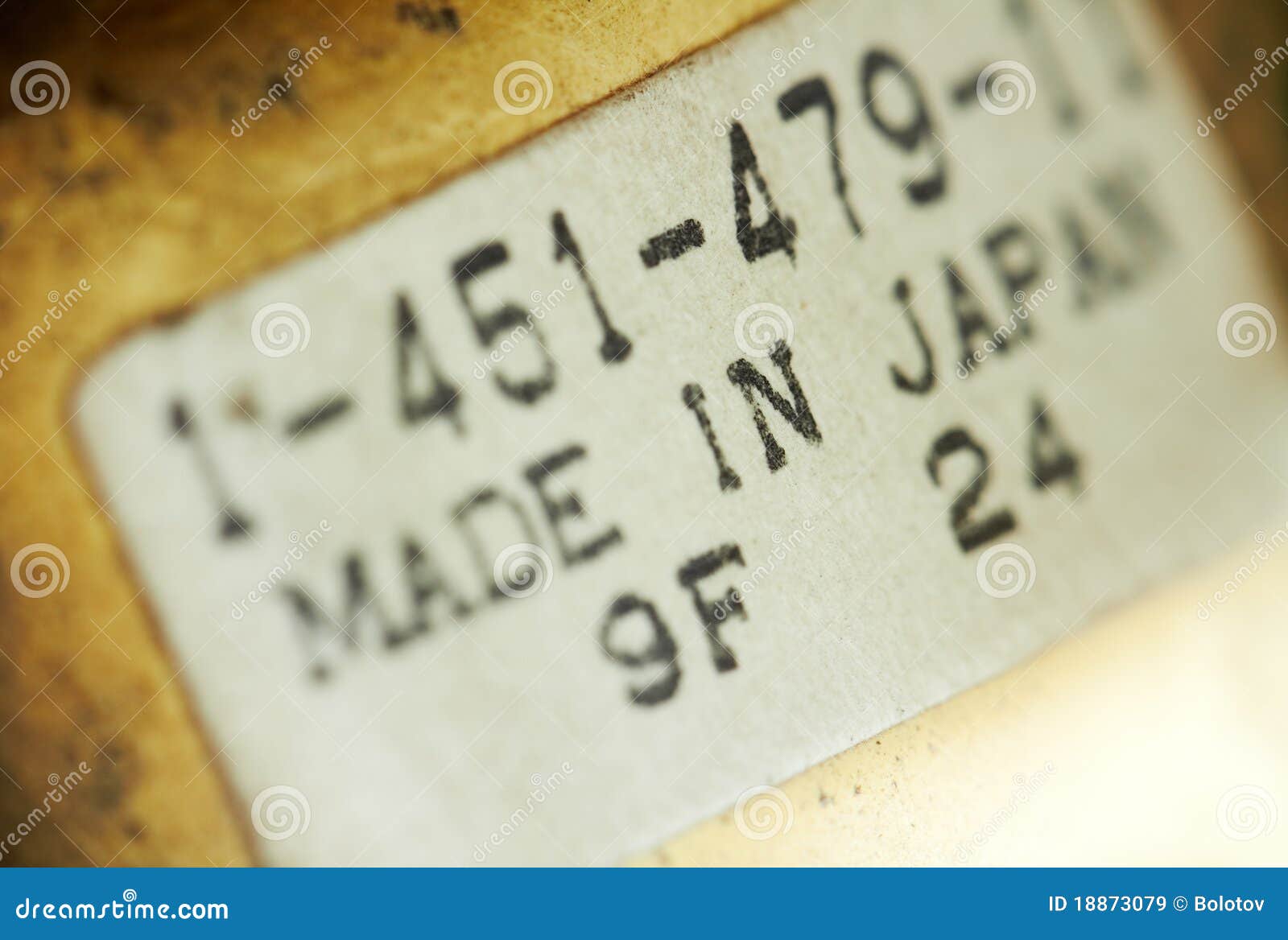 Macro of a label sticker. stock image. Image of yellow - 18873079