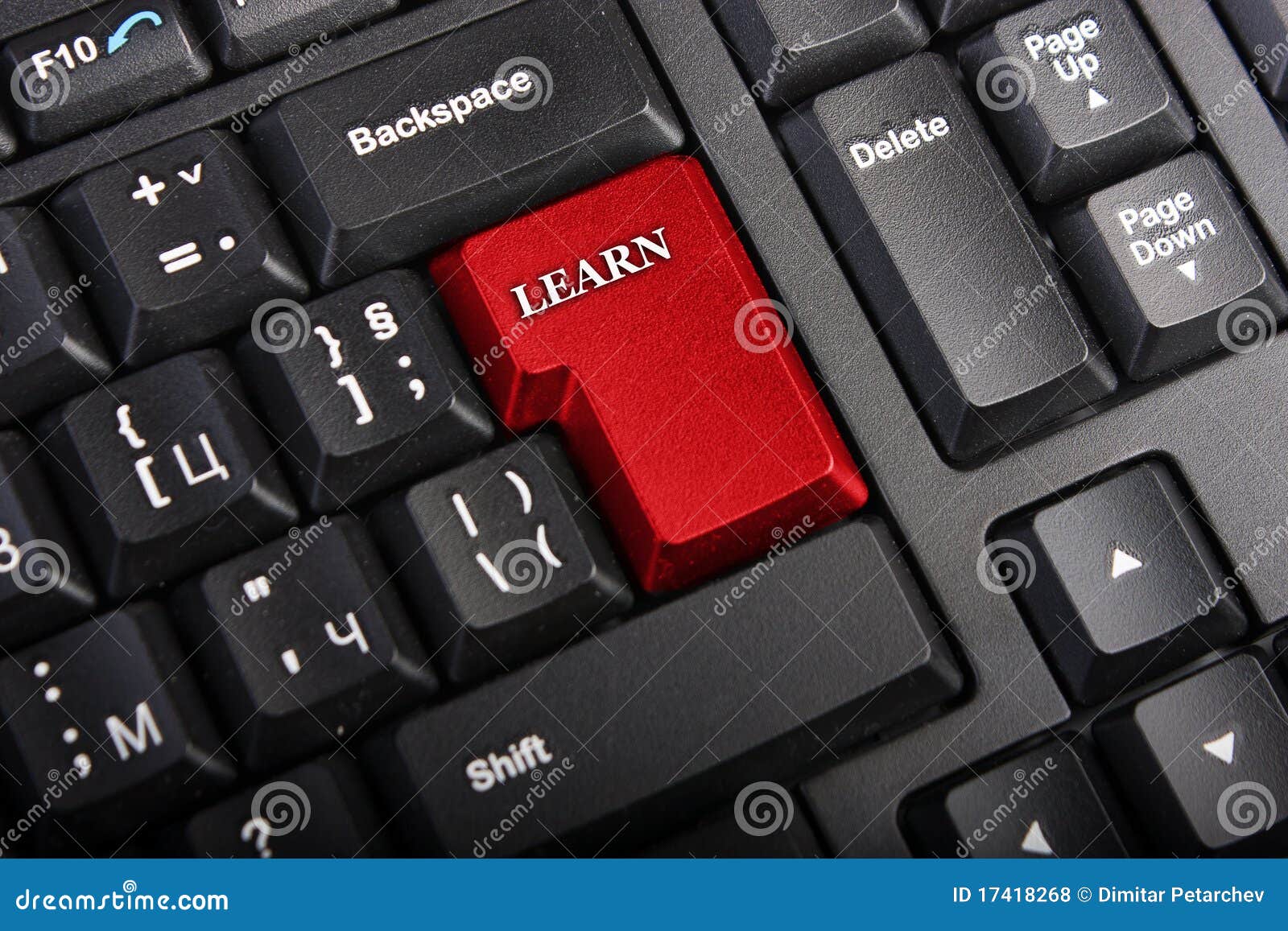 Macro Learn key stock photo. Image of input, notebook - 17418268