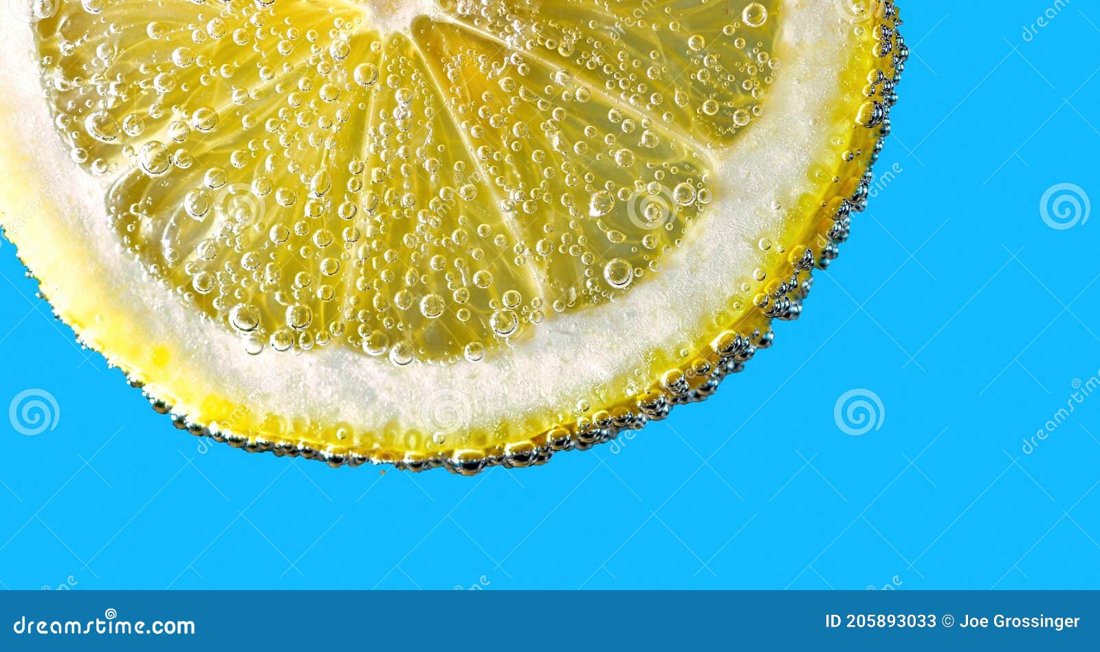 Macro of Lemon Slice with Bubbles Stock Image - Image of background ...