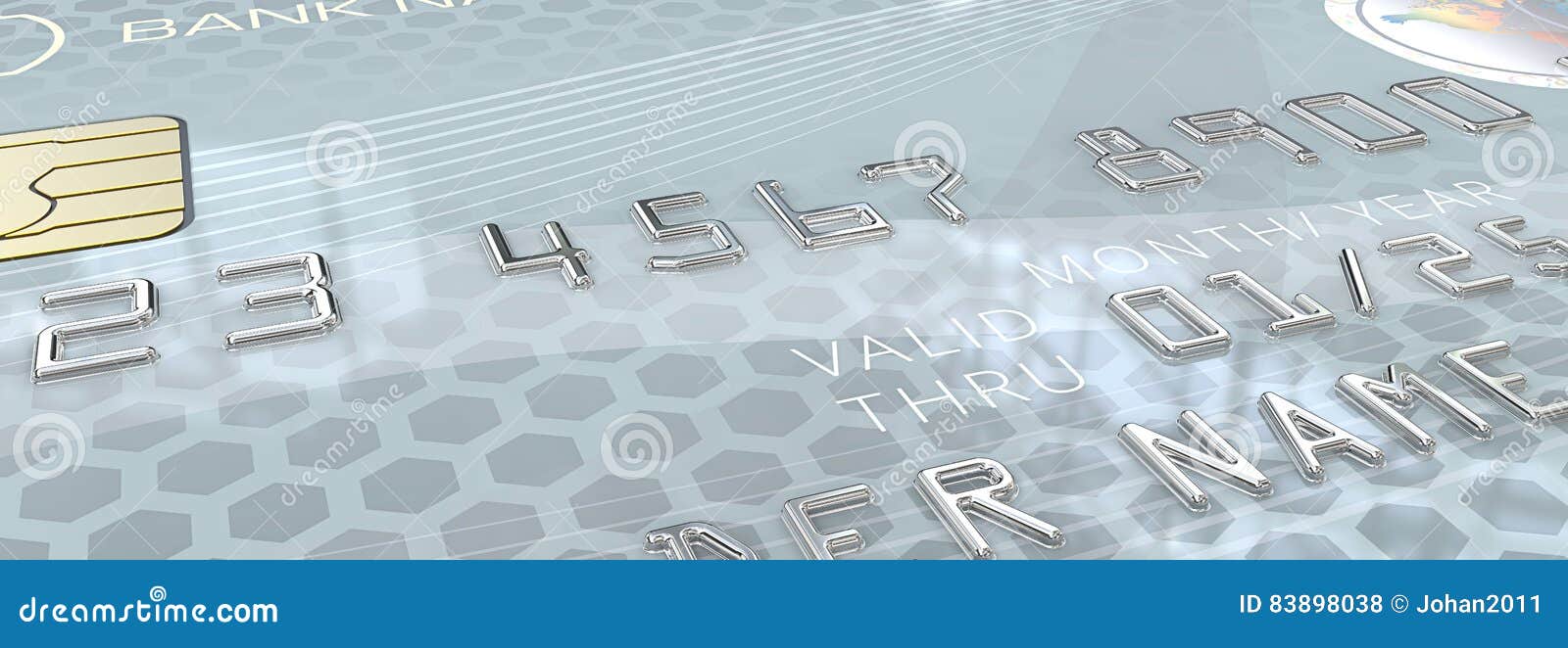 Macro Light Blue Credit Card. Stock Illustration - Illustration of ...