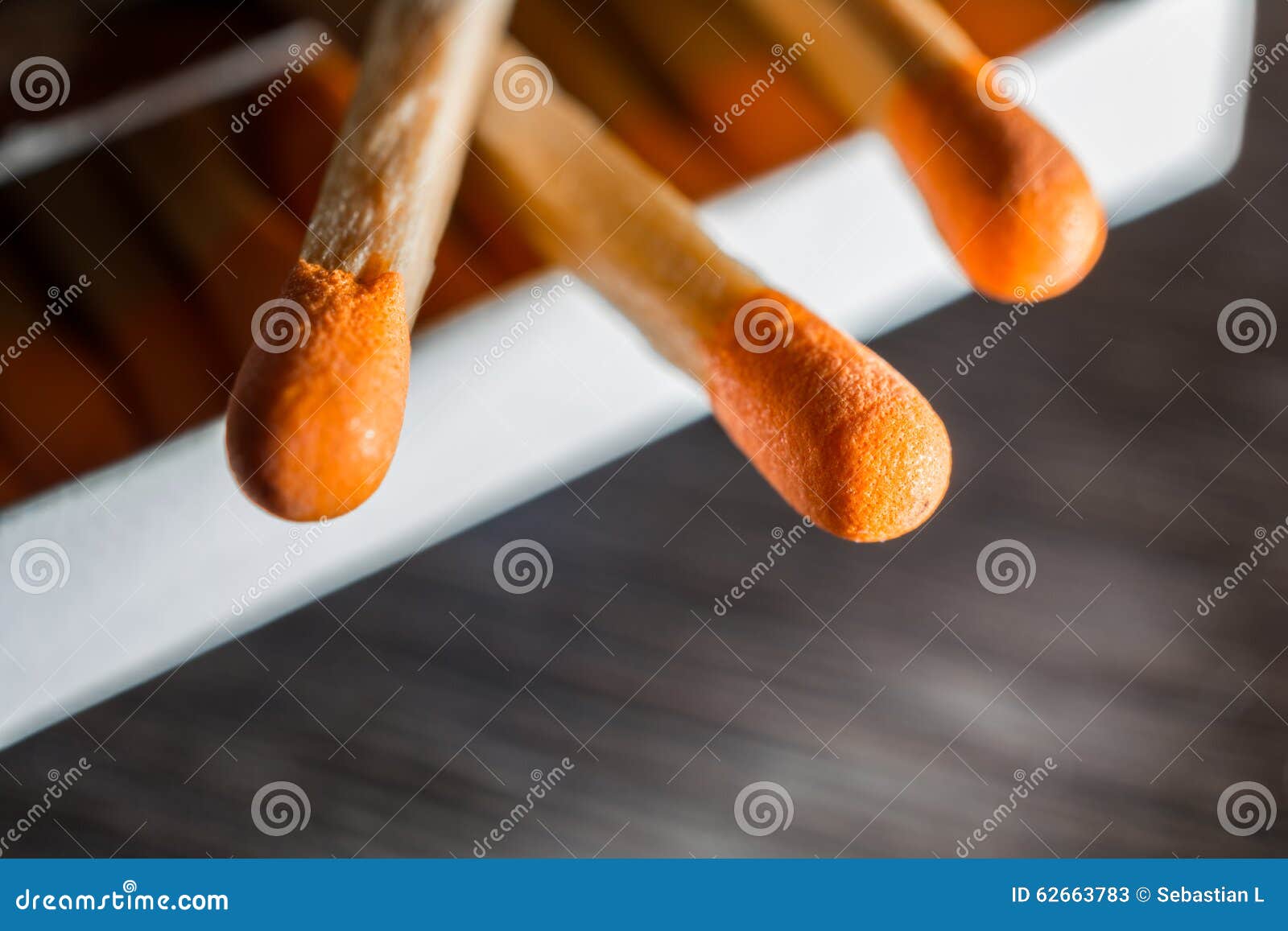 Macro of 3 Matches Over a Matchbox Stock Image - Image of open, ignite ...