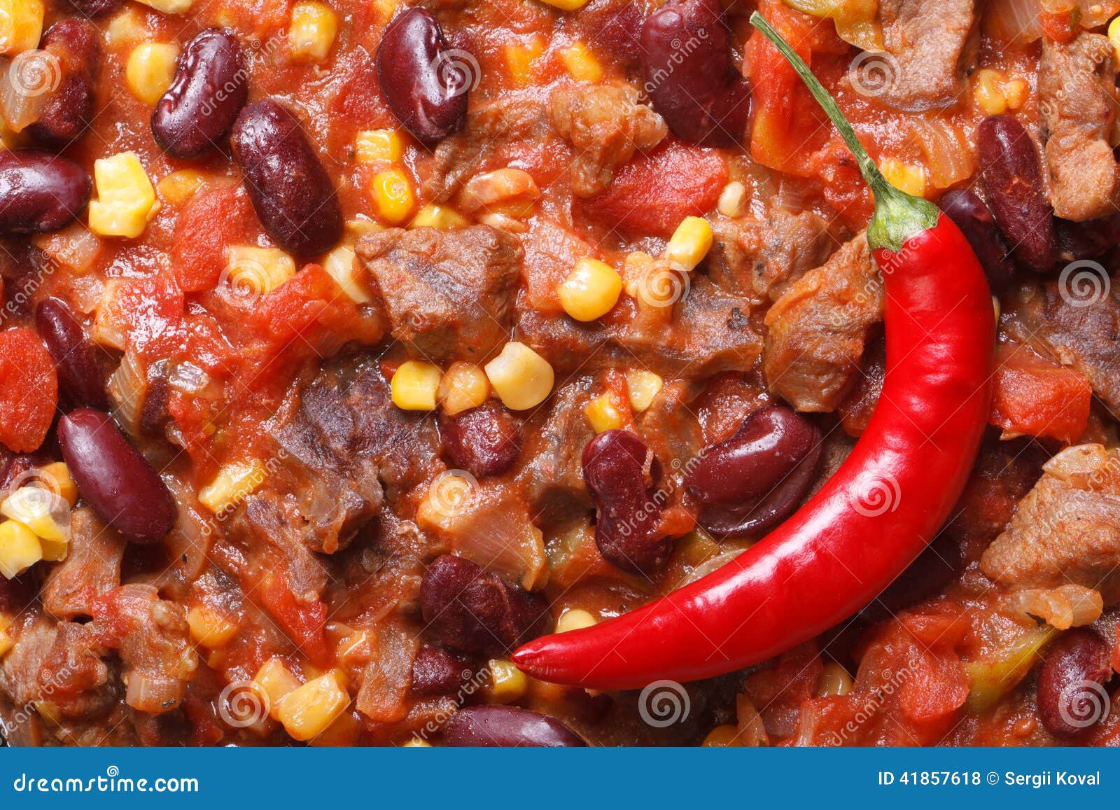 Macro Mexicana De Chili Con Carne De La Comida Horizontal Foto de ...