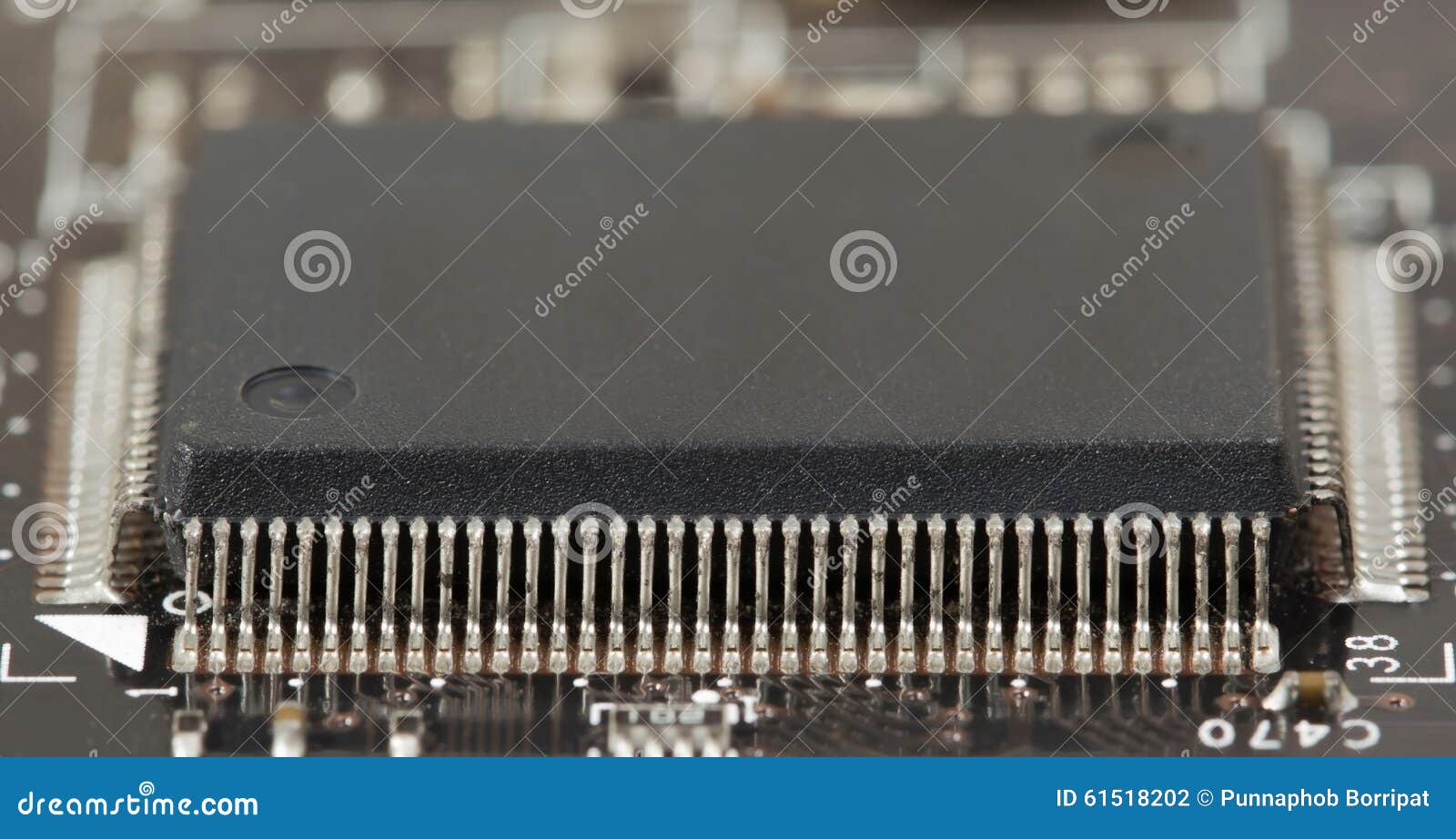 Macro microprocessor stock photo. Image of data, component - 61518202