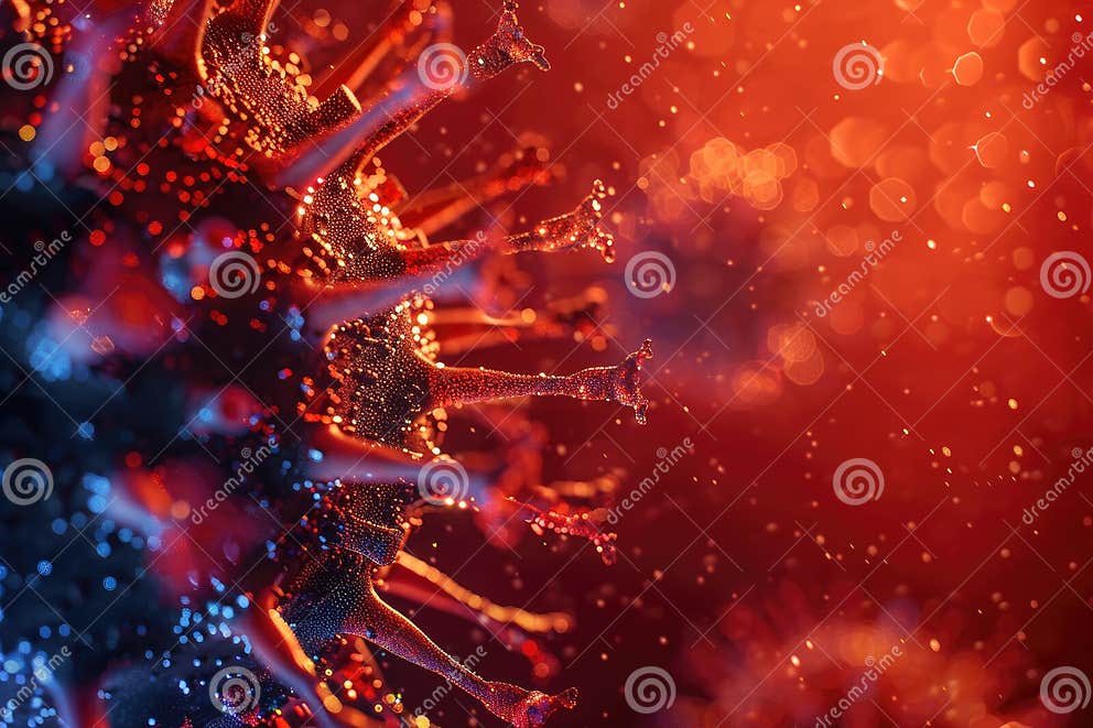 Macro Microscope Image of a Virus Cell with Influenza Spikes. Stock Illustration - Illustration ...