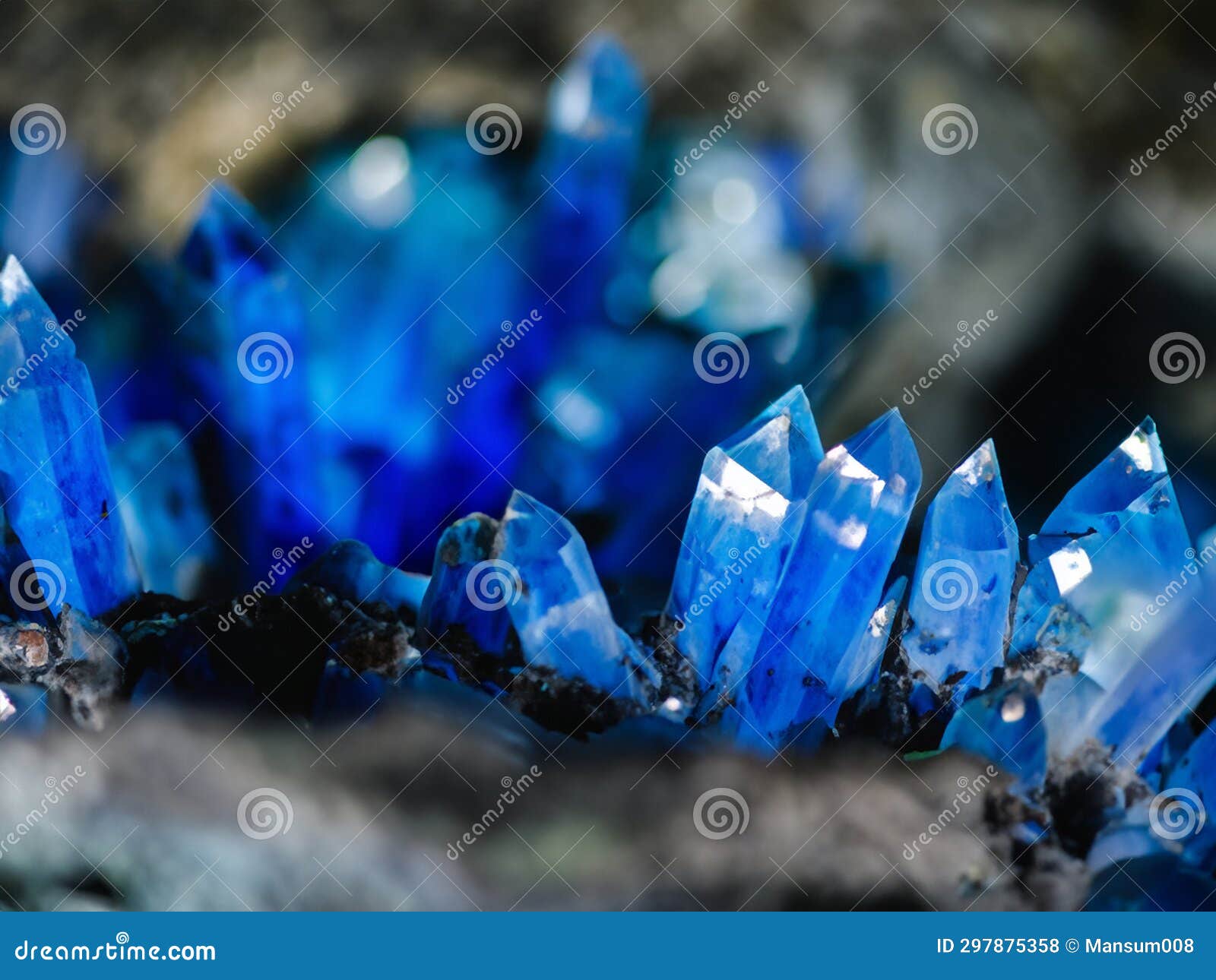 Macro Mineral Stone Blue Amethyst in a Black Background Close Up Stock ...