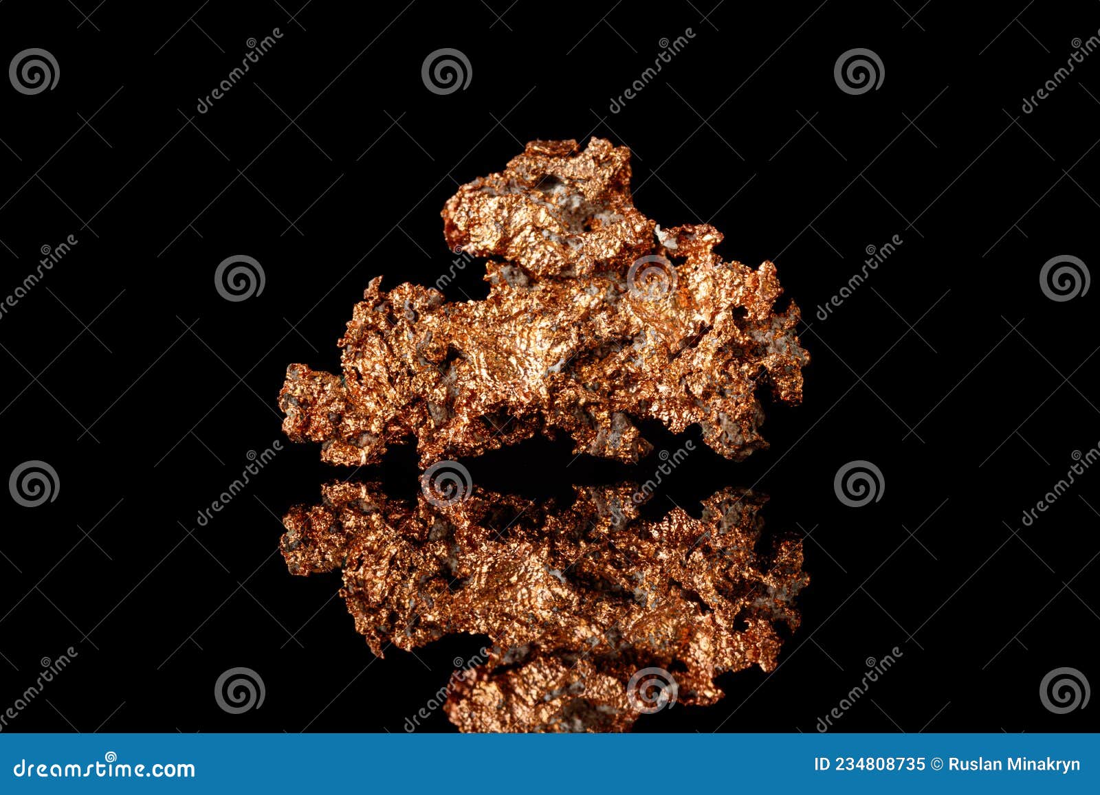 Macro Mineral Stone Copper on Black Background Stock Image - Image of ...