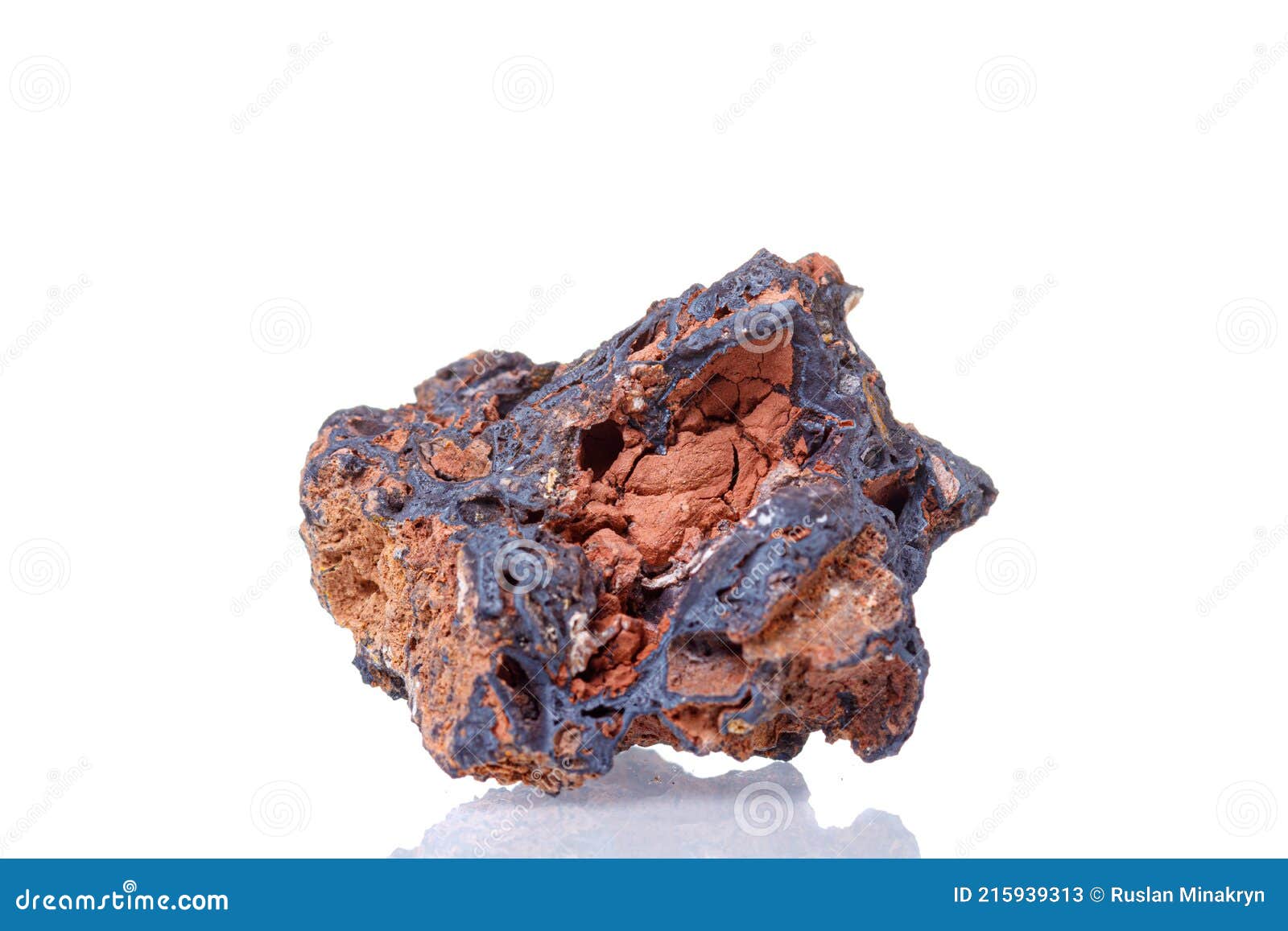 Macro Mineral Stone Goethite on a White Background Stock Image - Image ...