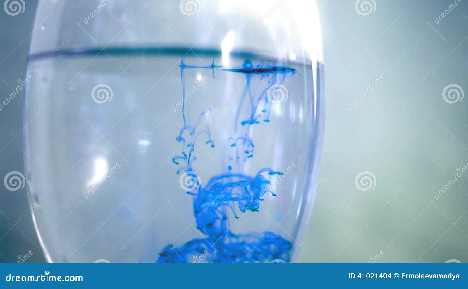 Macro Mixing of Blue Fluids of Different Density Stock Footage - Video ...