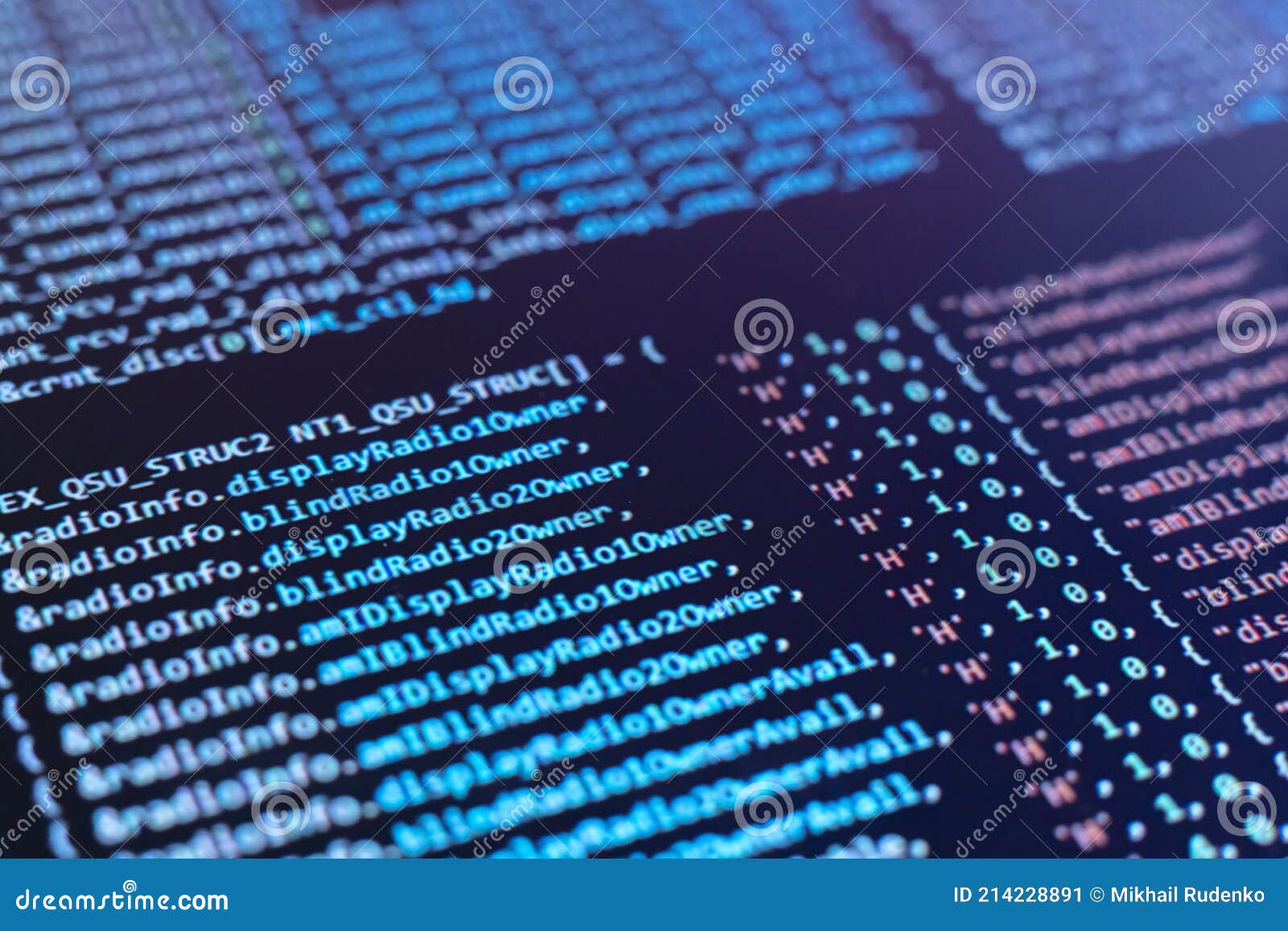 A Macro Monitor Screen with Program Code on it, Making the New Php Script Stock Image - Image of ...