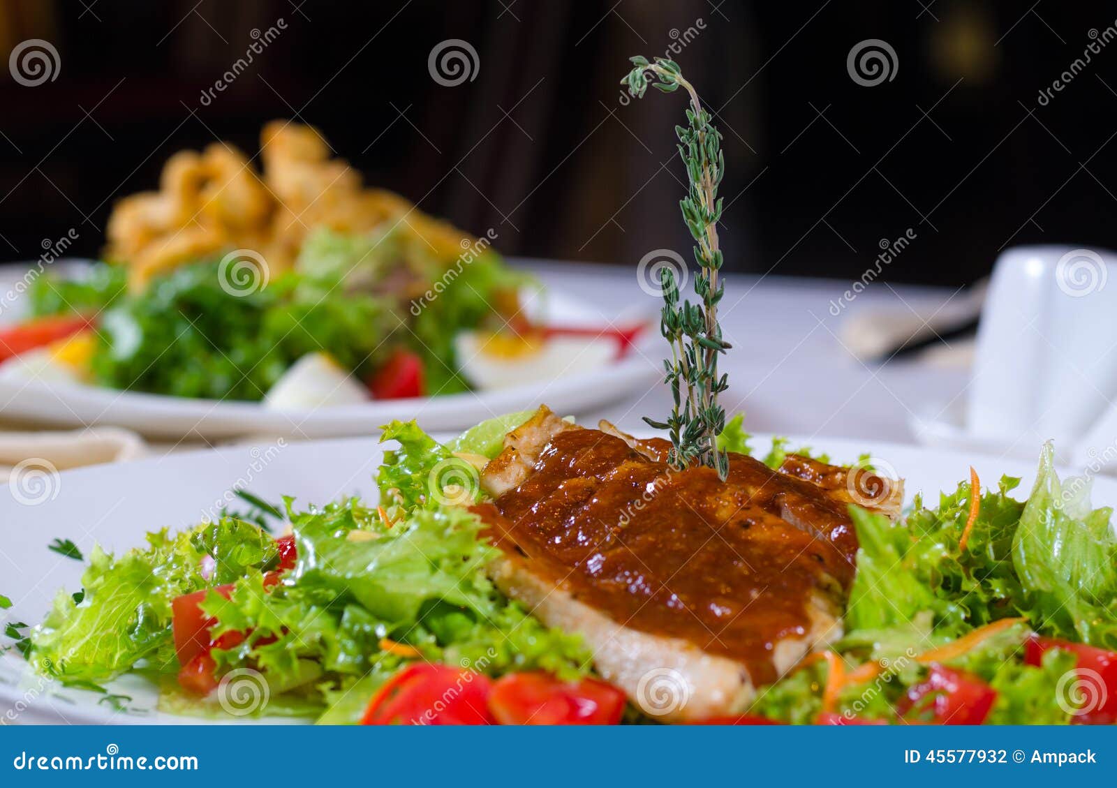 Macro Mouth Watering Dish on White Plate Stock Photo - Image of dish ...
