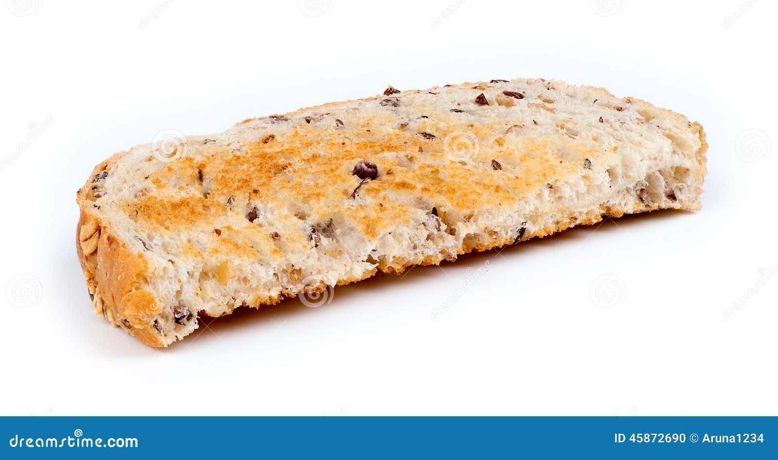 Macro of Multi-grain Toast Isolated Stock Photo - Image of food, bread ...