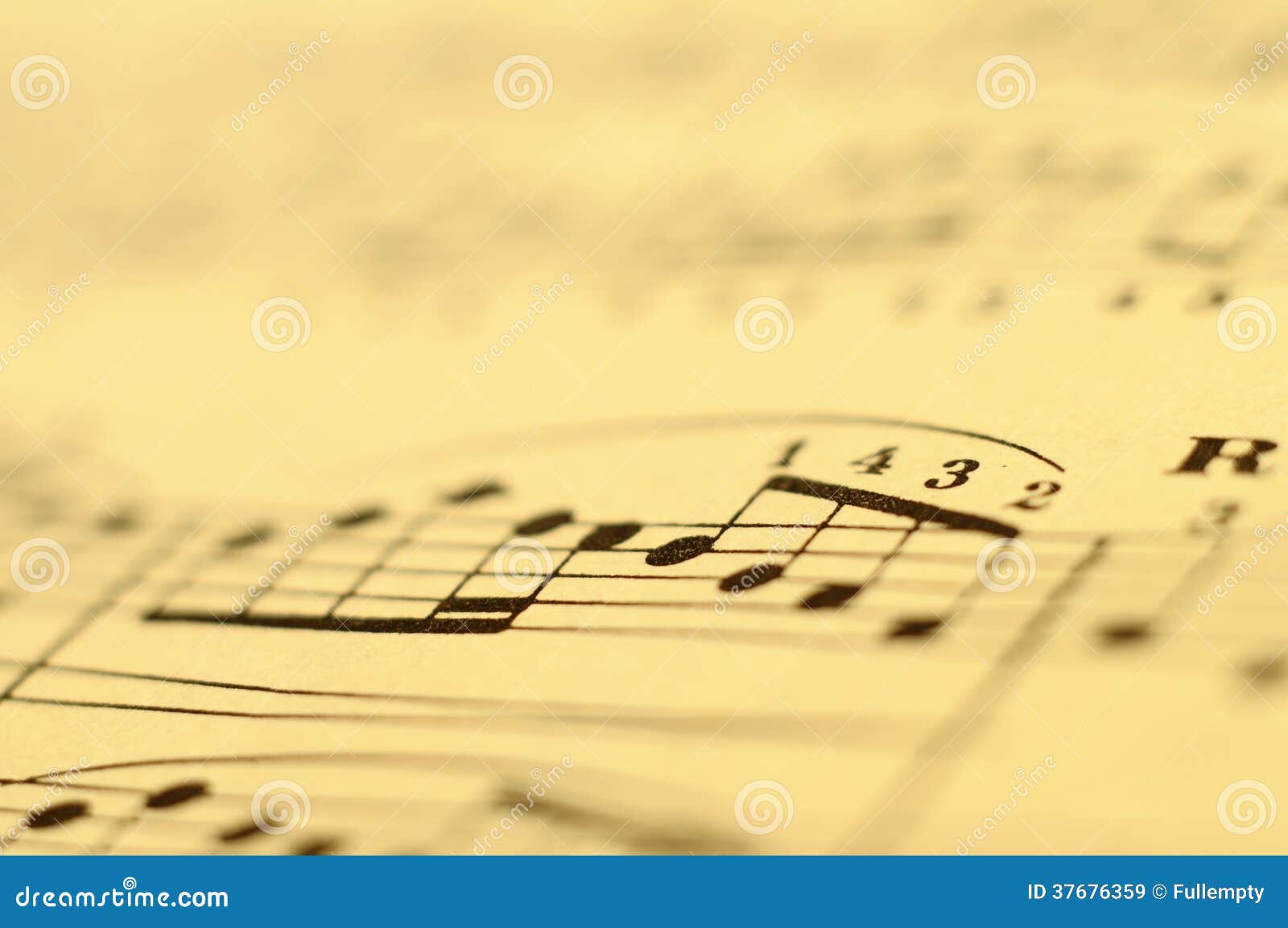 Macro of Music Score for Background Stock Image - Image of musical ...