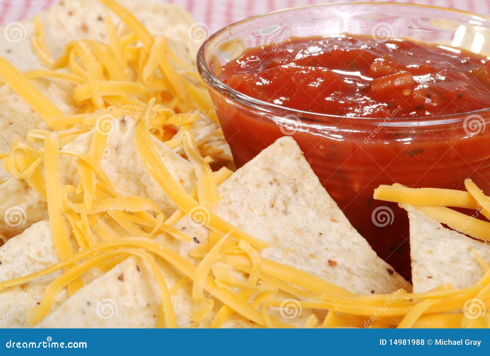Macro Nachos Et Fromage Avec Le Salsa Photo stock - Image du ringard ...