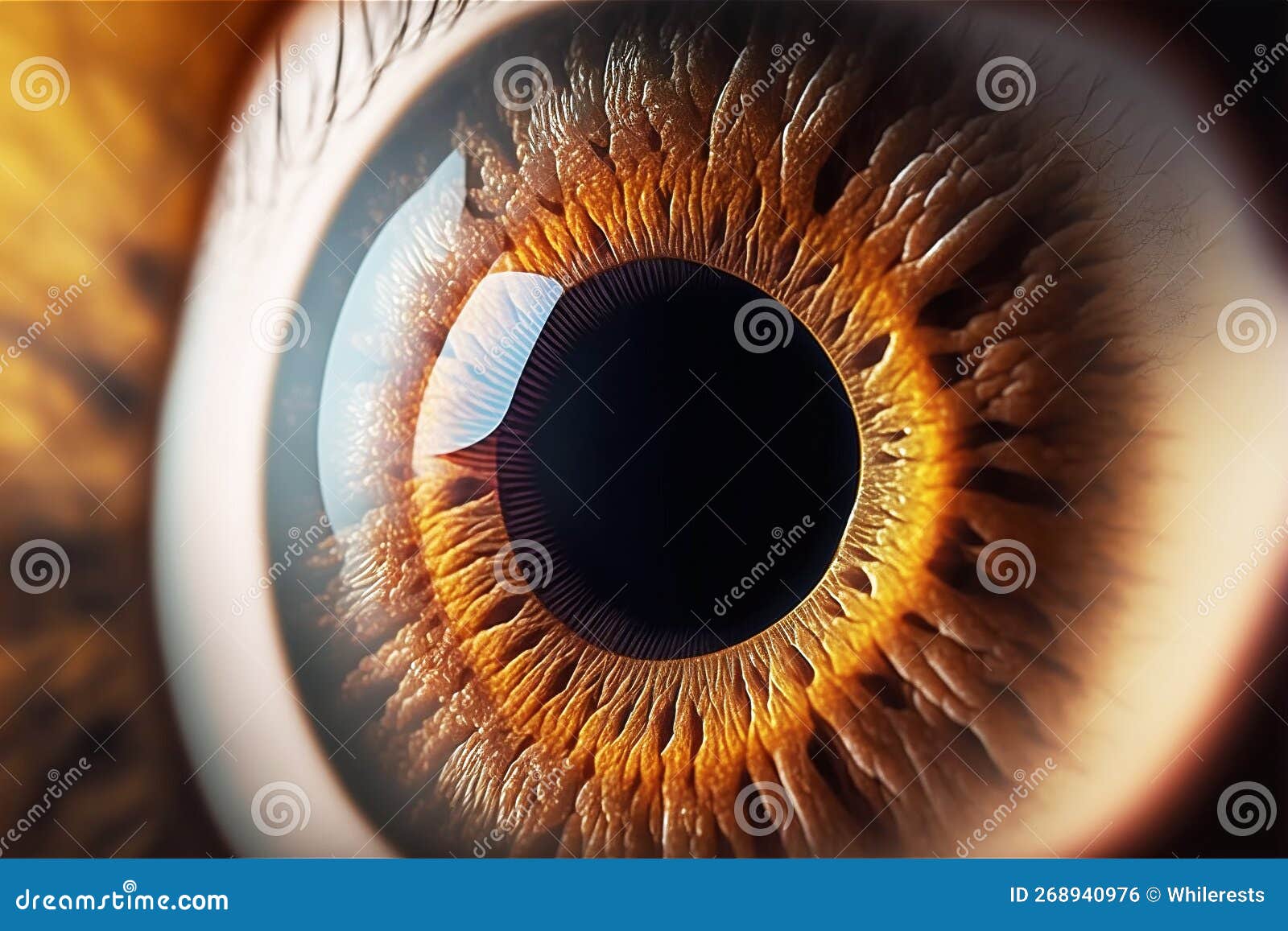 Macro Oeil Humain Brun Closeuse Avec Iris Oculaire Et Reflet Clair ...