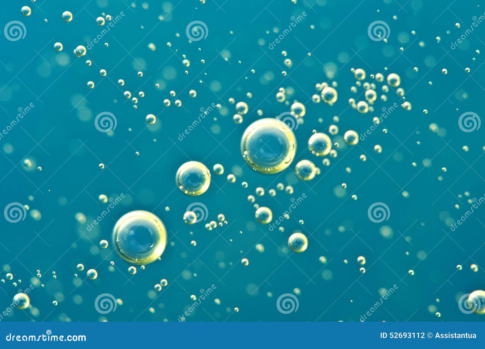 Macro Oxygen Bubbles in Water on Blue Background Stock Photo - Image of ...
