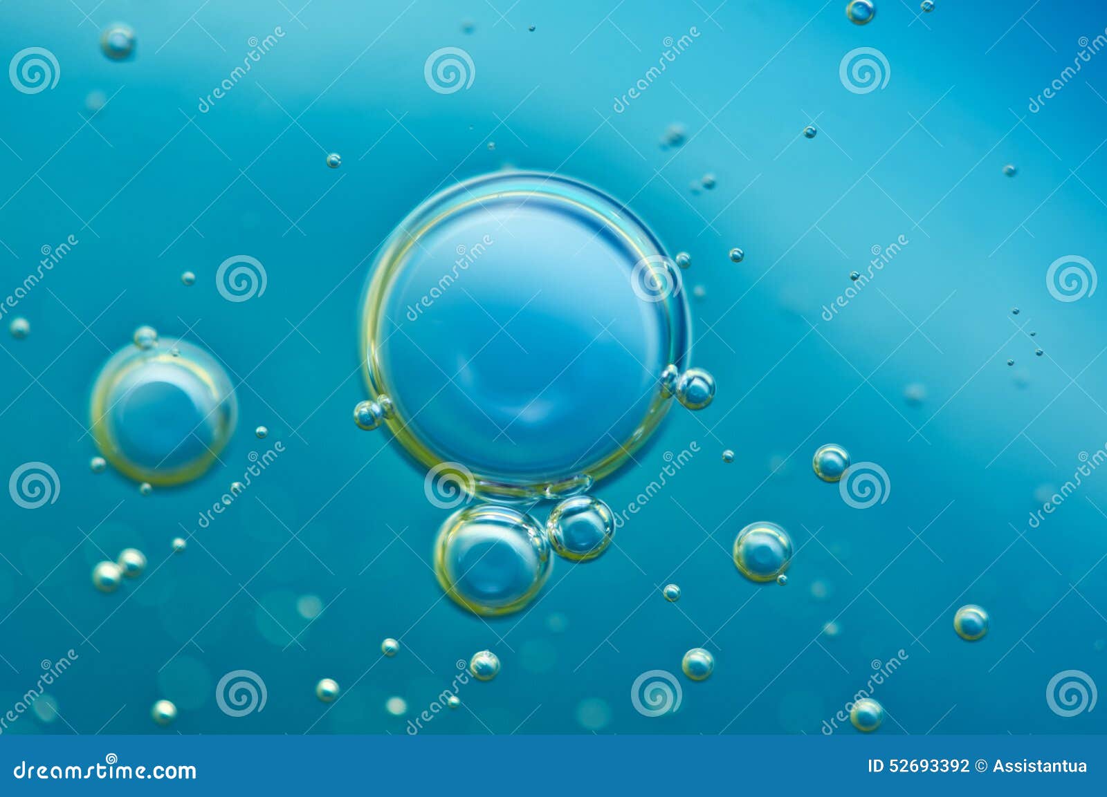 Macro Oxygen Bubbles in Water on Blue Background Stock Photo - Image of ...