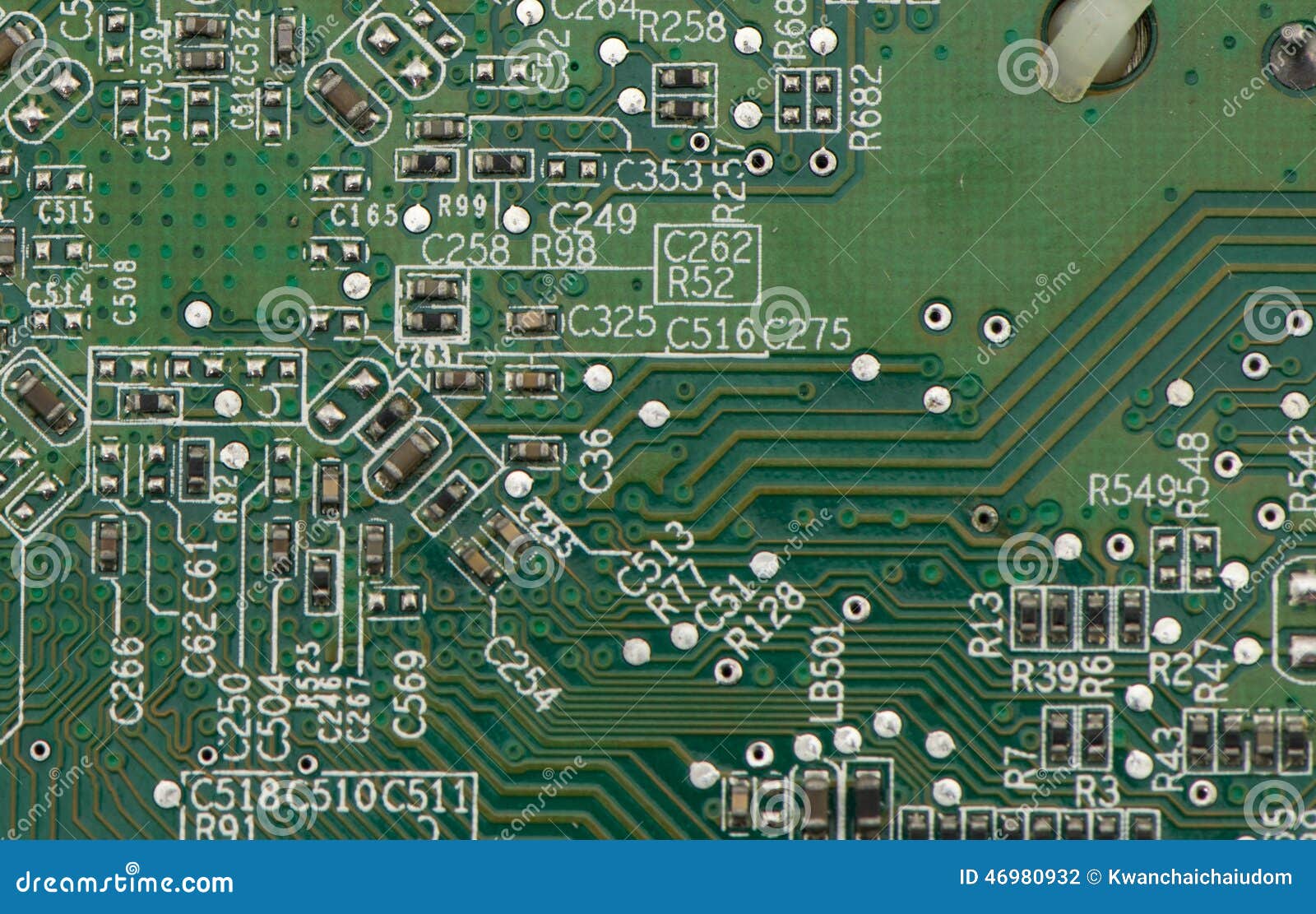Macro of PC circuit stock photo. Image of computer, technology - 46980932