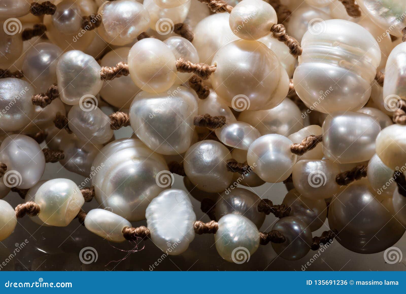 Macro of pearls stock photo. Image of fashion, charm - 135691236