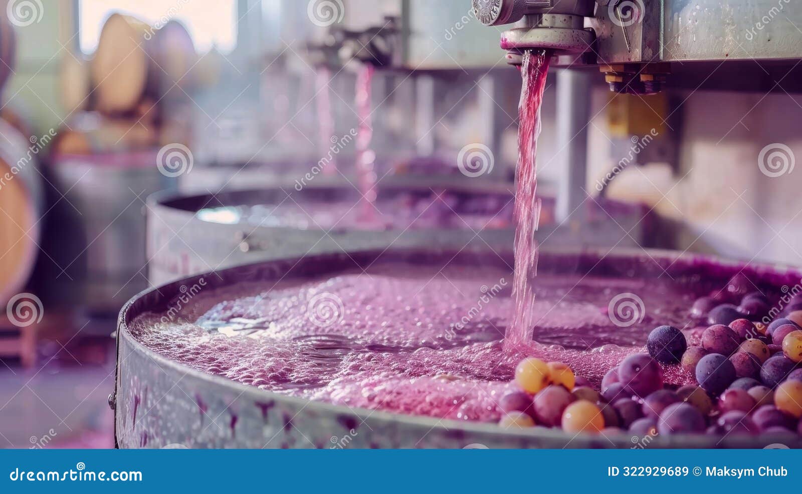 Macro Perspective of Grape Juice Undergoing Fermentation in Stainless ...