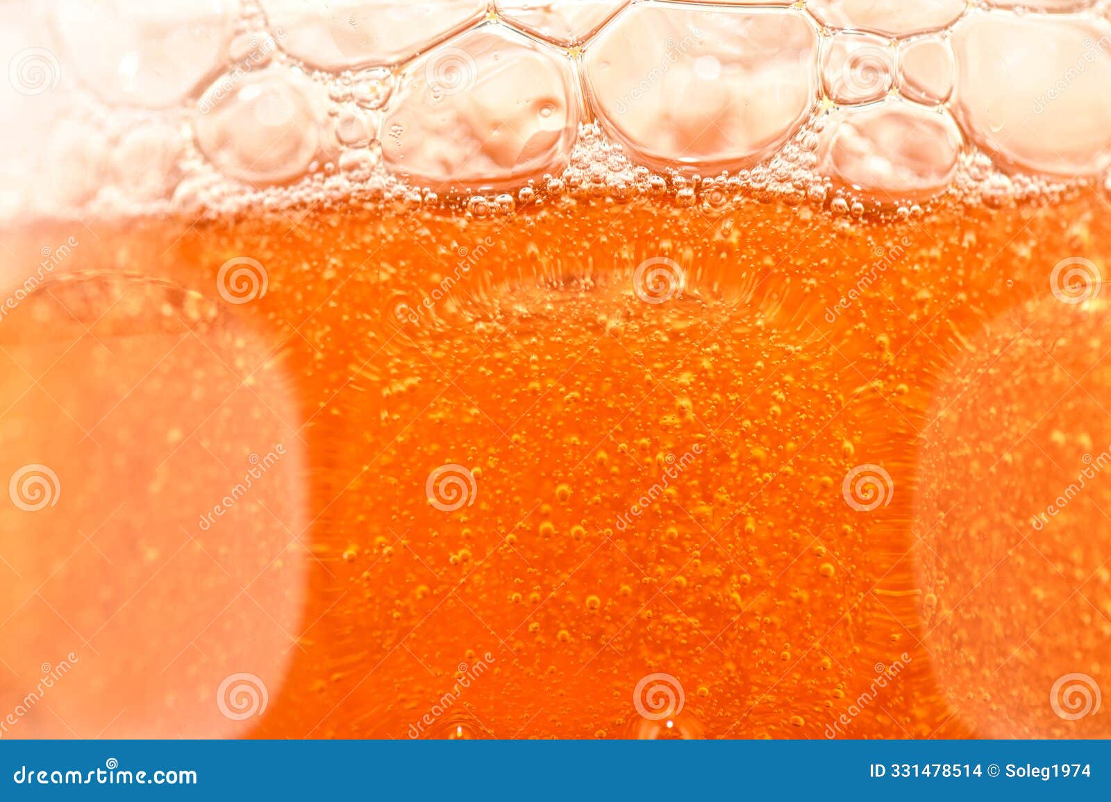 Macro Photo of Beer in a Glass, Side View through Glass Stock Photo ...