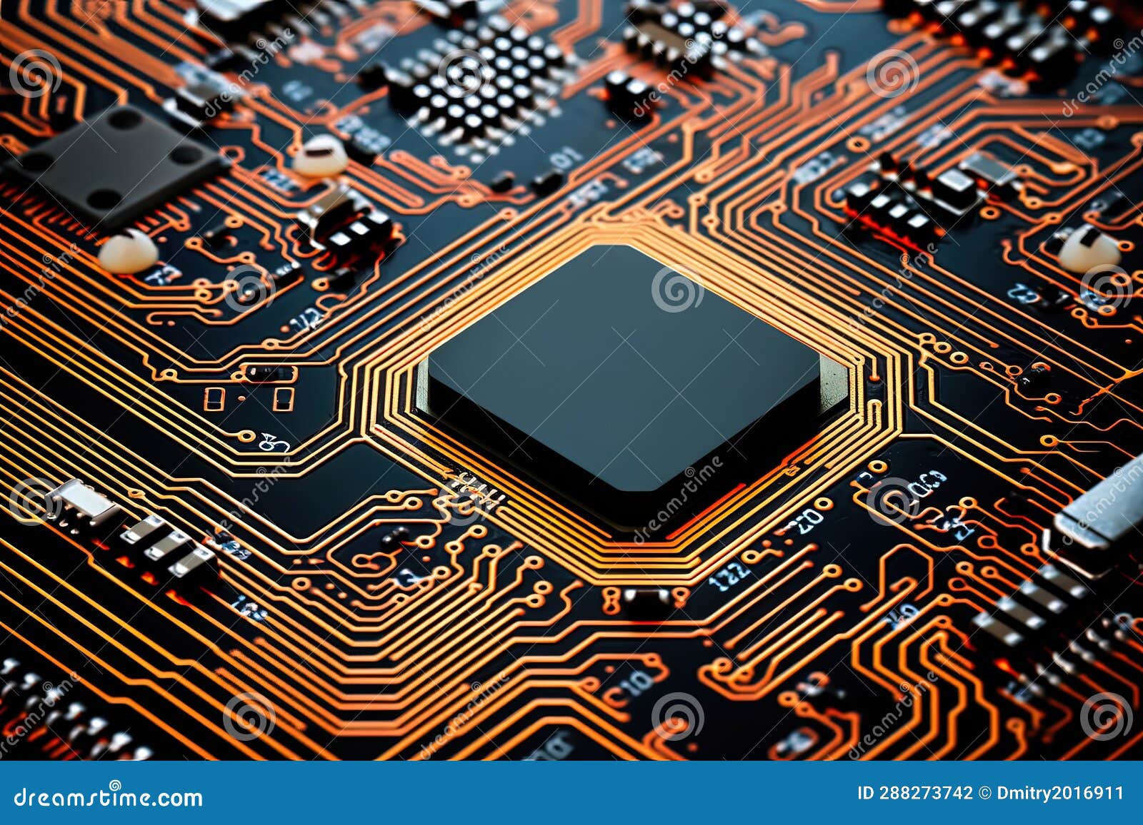 Macro Photo of a Computer Chip. Stock Photo - Image of component, board ...
