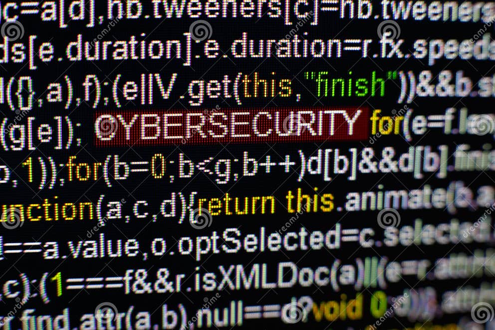 Macro Photo of Computer Screen with Program Source Code and Highlighted ...