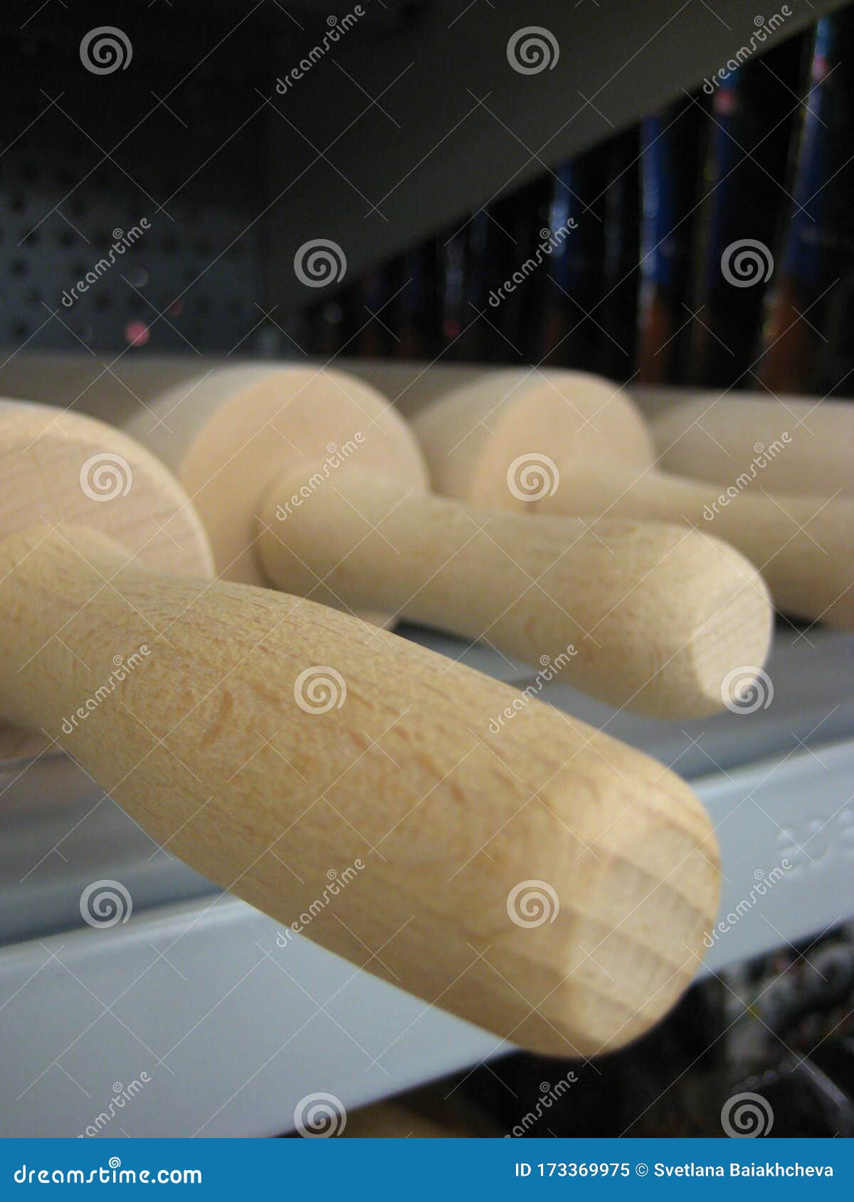 Macro Photo with a Decorative Background of Wooden Rolling Pin Objects ...