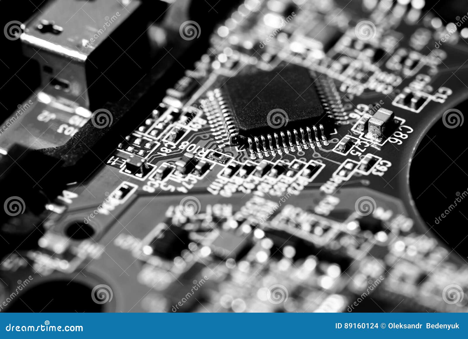 Macro Photo of Electronic Circuit Board of Computer Chip Stock Photo ...