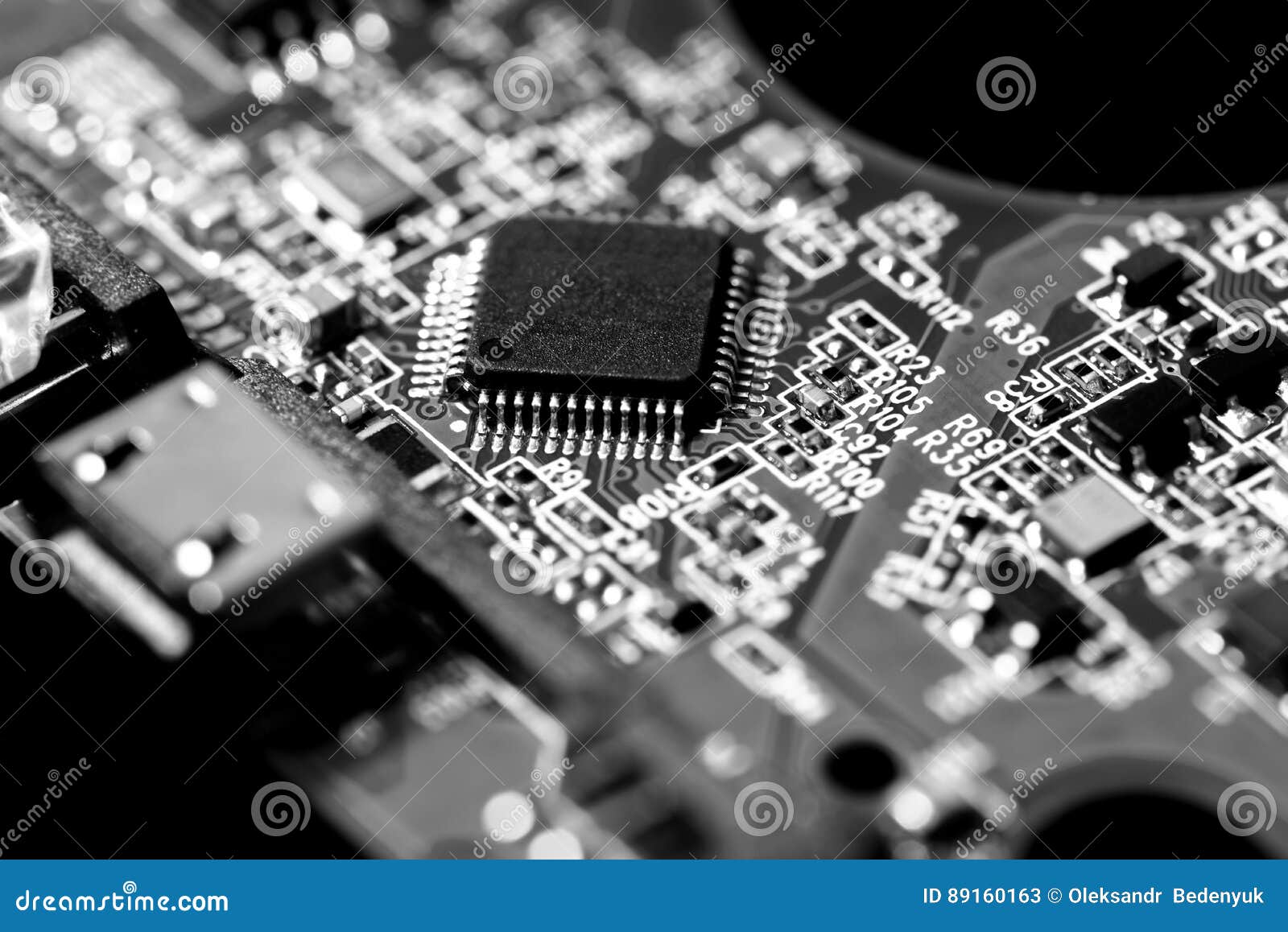 Macro Photo of Electronic Circuit Board of Computer Chip Stock Image ...