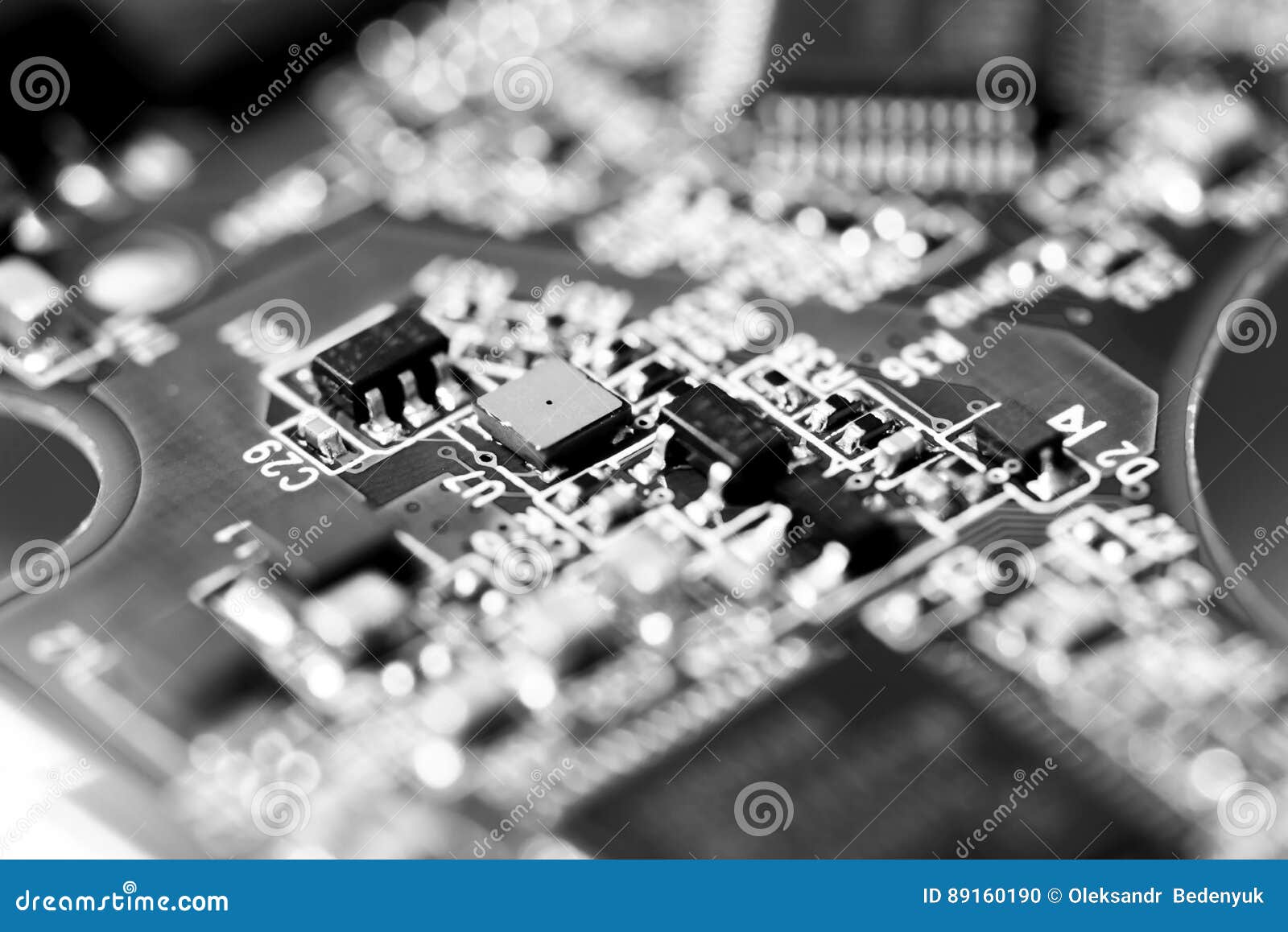 Macro Photo of Electronic Circuit Board of Computer Chip Stock Photo ...