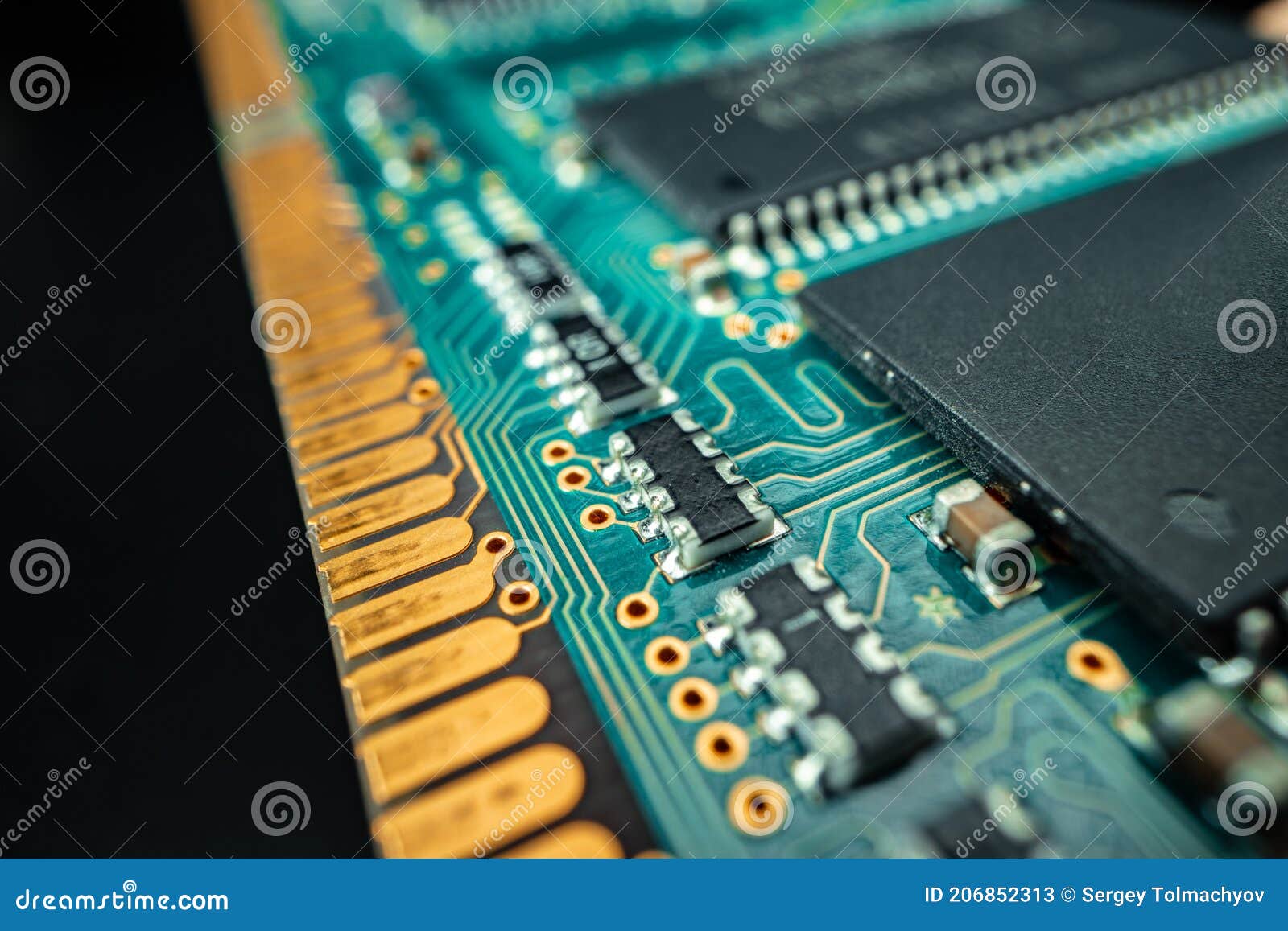 Macro Photo of Electronic Circuit Board in Computer Stock Image - Image ...